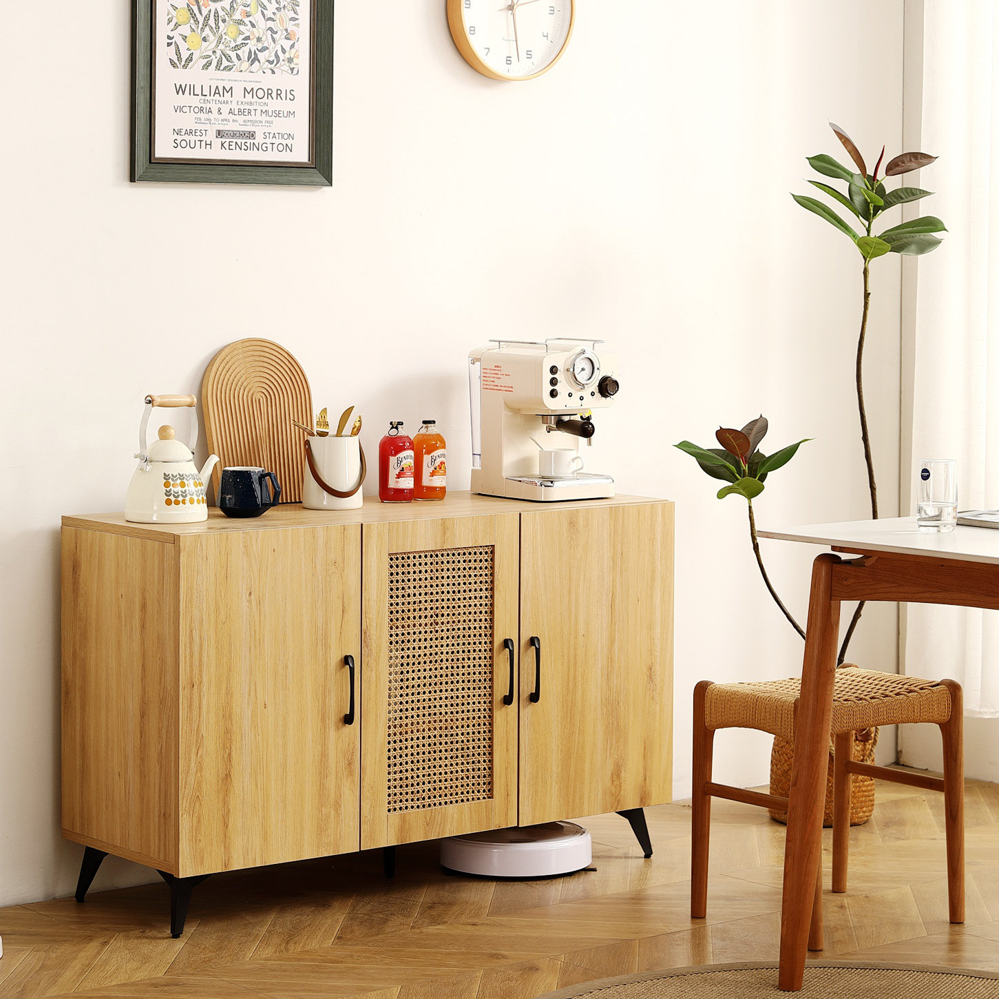 Bayou Breeze Three-Door Cabinet With Large Storage Space, Kitchen ...