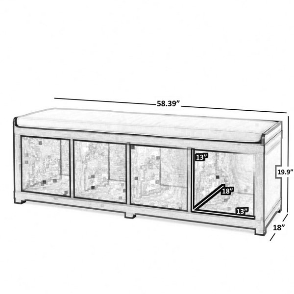 Latitude Run® Brianny Upholstered Cubby Storage Bench & Reviews ...