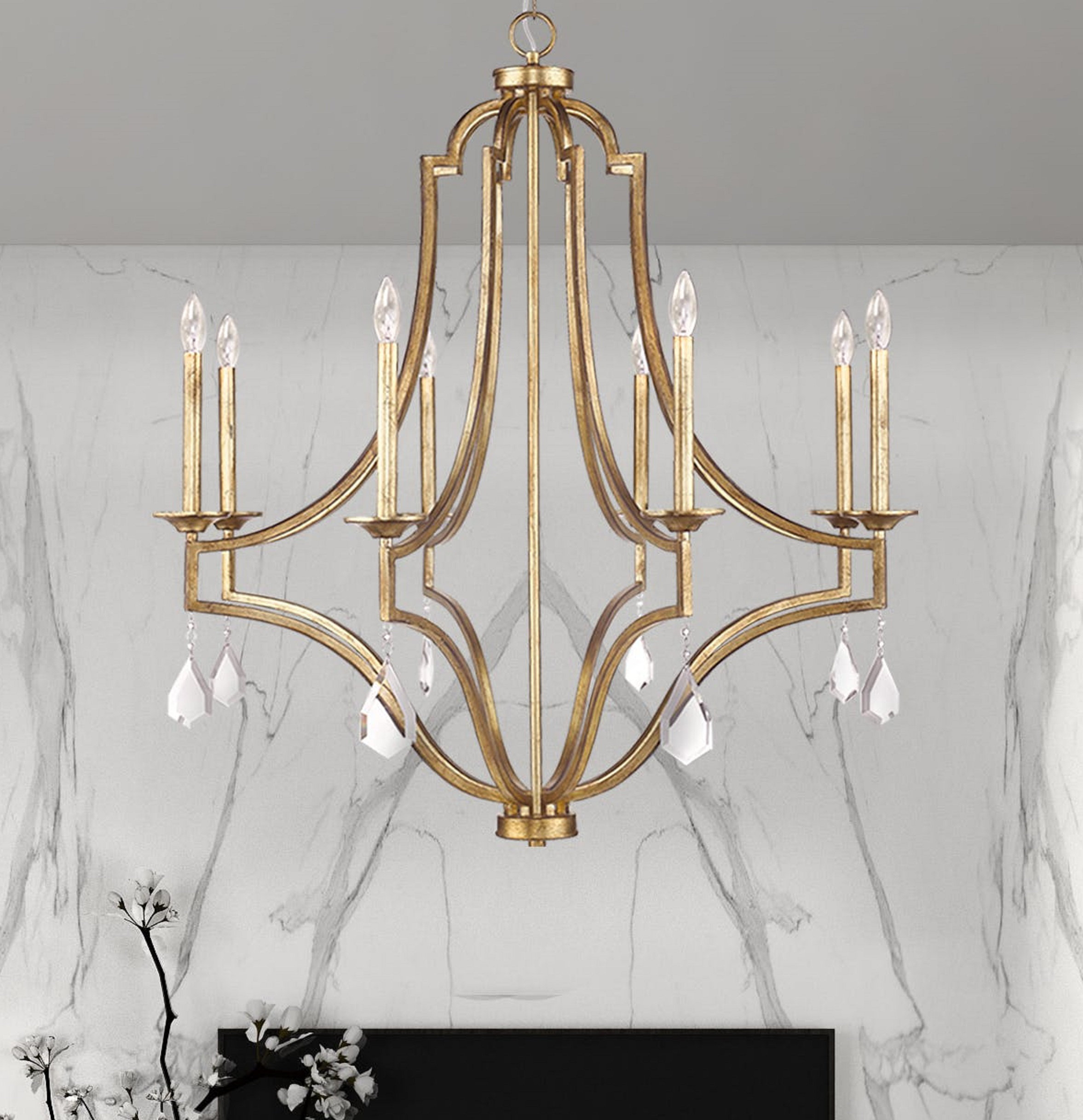 Rosdorf Park Unique 8 - Light Candle Geometric Large Chandelier ...