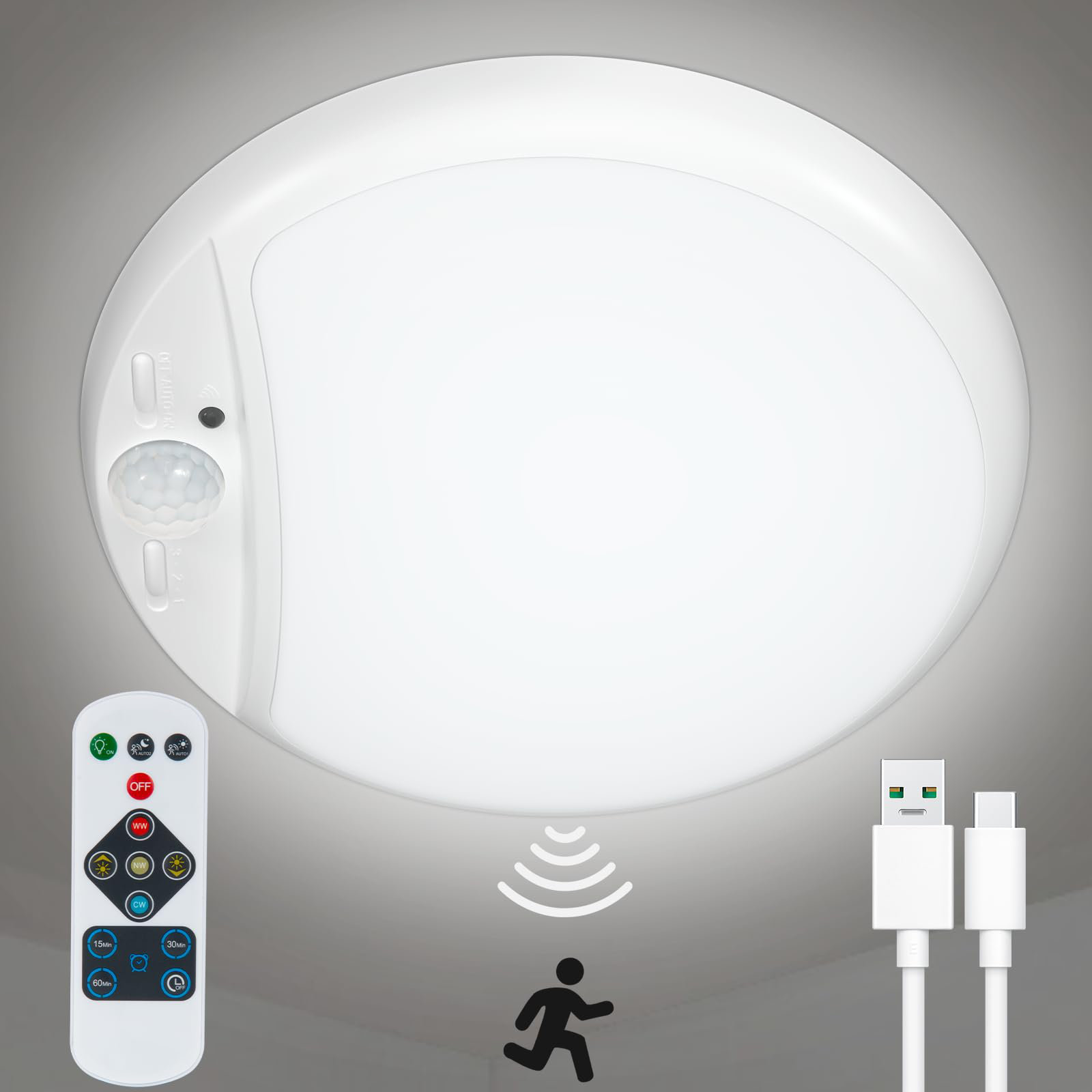 Wrought Studio™ Motion Sensored, Bright LED Overhead Ceiliing Light ...