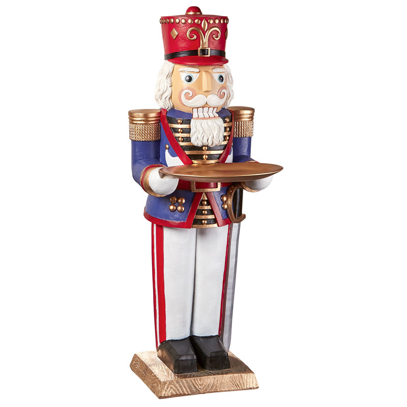 Design Toscano Nutcracker Soldier Holiday Butler Sculptural Pedestal ...