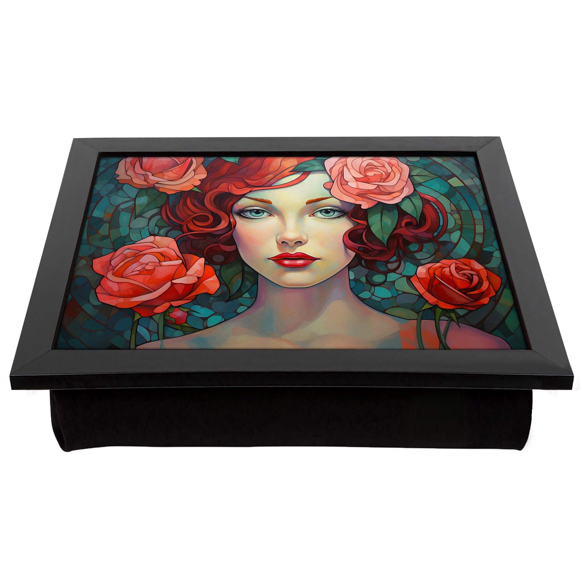 17 Stories Rose Art Deco No.3 Lap Tray with Cushion | Wayfair.co.uk