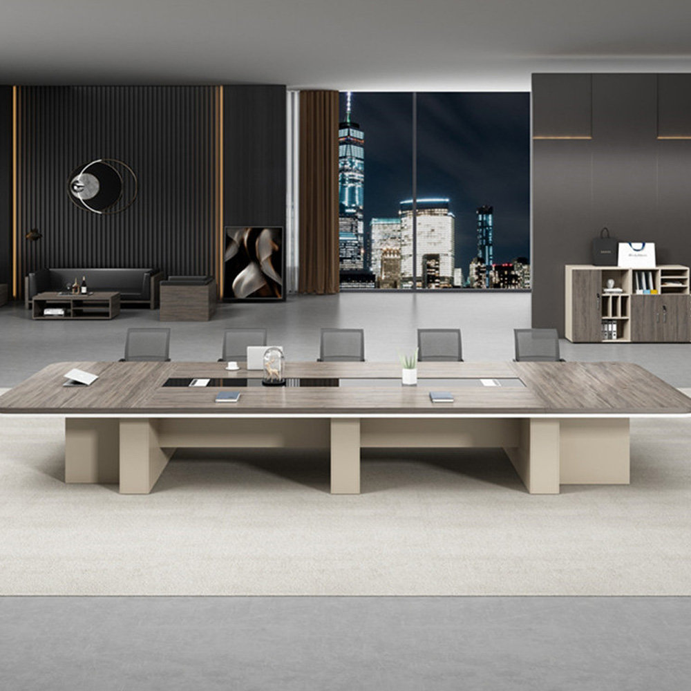 Inbox Zero Office Large Conference Table with Storage Cabinet - Wayfair ...