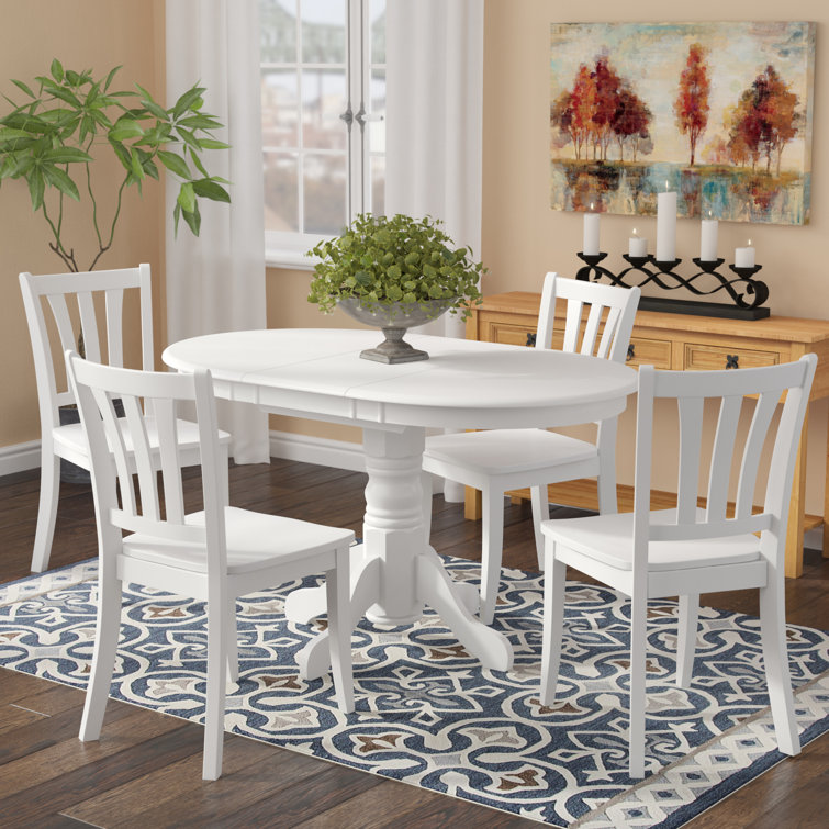 Alcott Hill® Pico 5 Piece Extendable Solid Wood Dining Set & Reviews ...