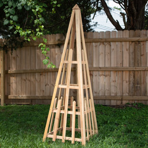 Arlmont & Co. Nikitah Cedar Pyramid Trellis. 72"H | Wayfair