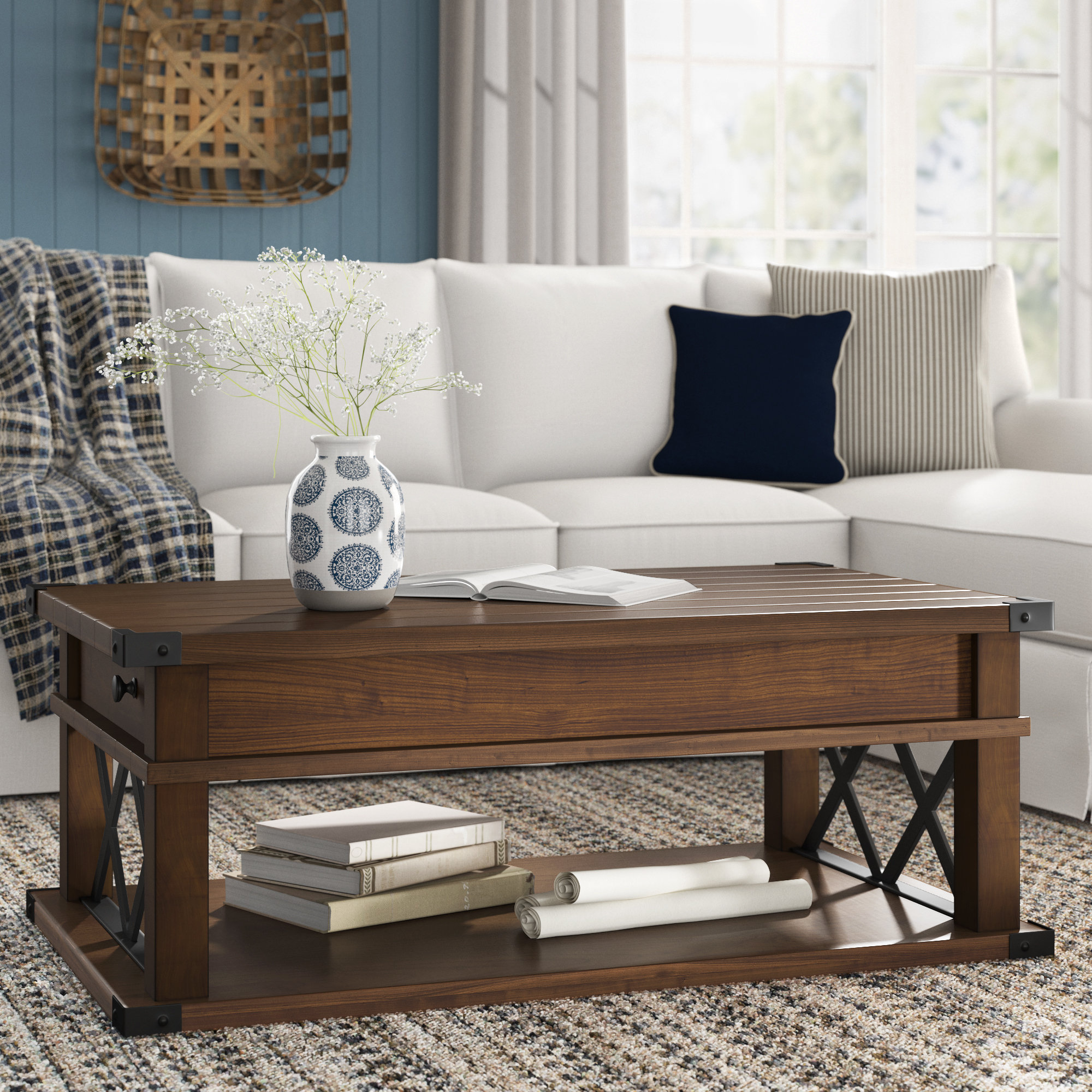 Birch Lane™ Bridget Solid Wood Lift Top Extendable Coffee Table with ...