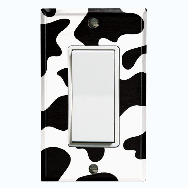 WorldAcc Metal Light Switch Plate Outlet Cover (Cow Print - Single ...