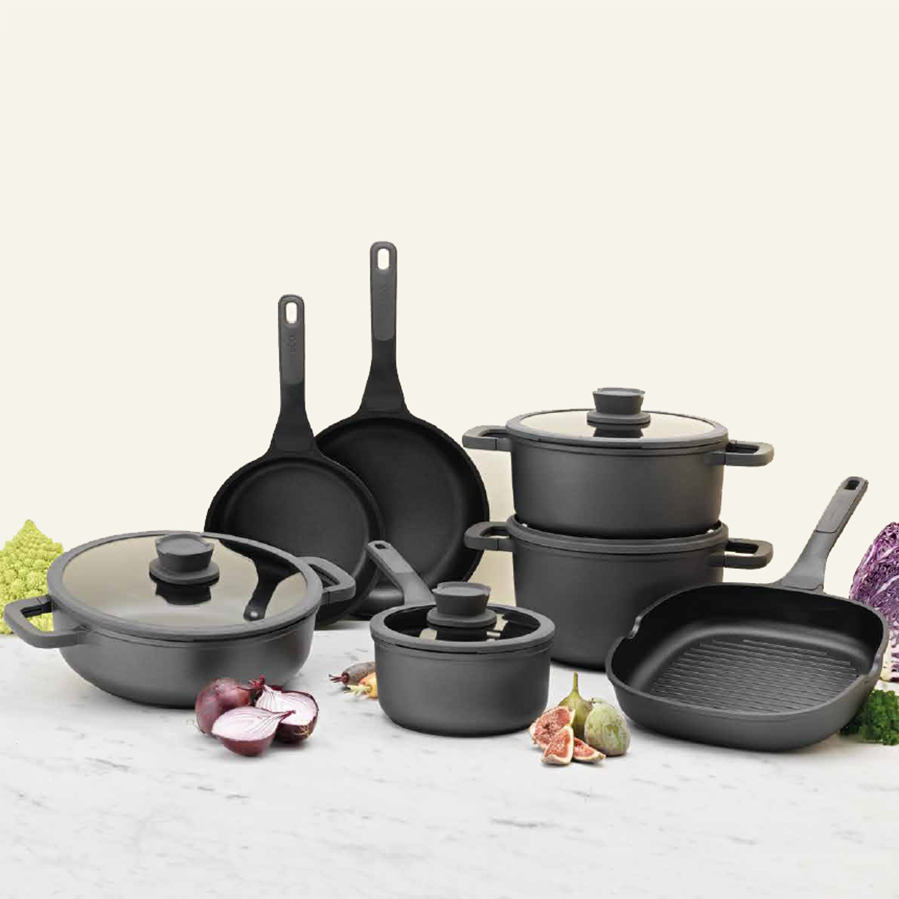 BergHOFF Leo Stone 11pc Cookware Set With Glass Lids - Wayfair Canada