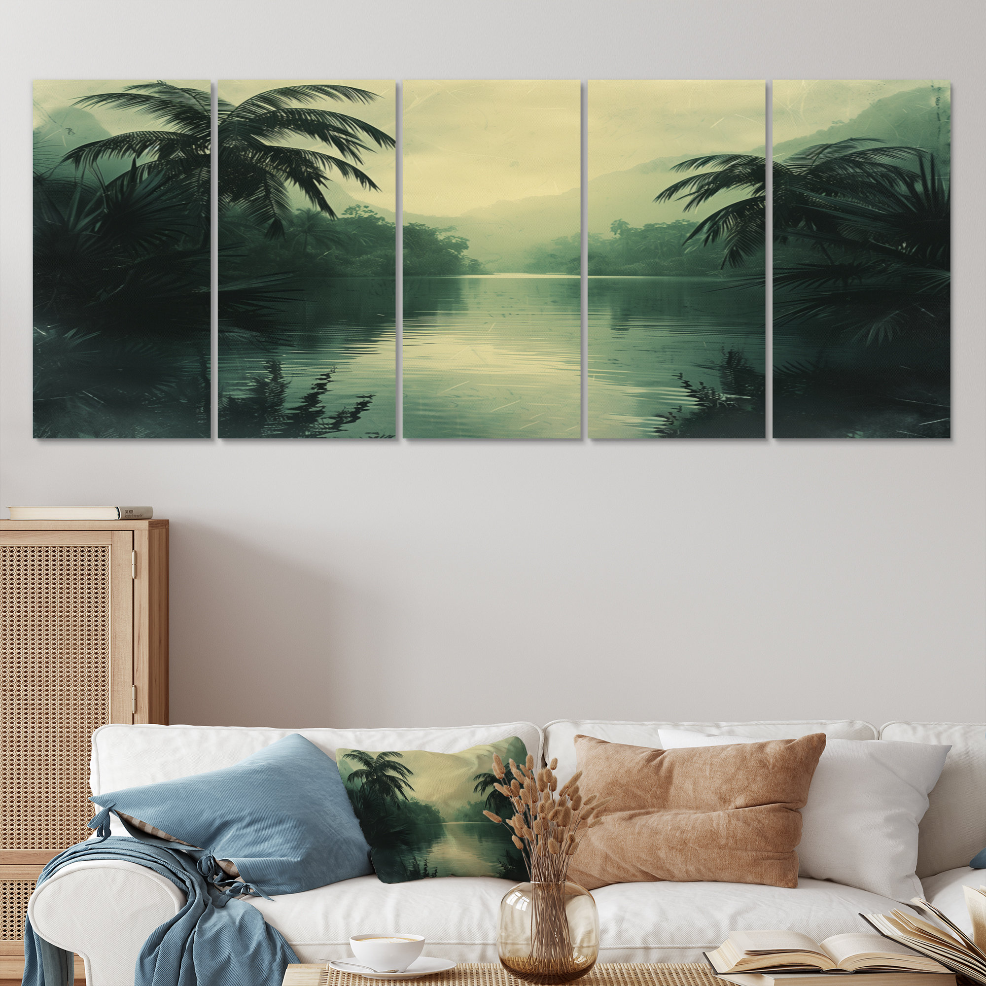 Bay Isle Home™ Grey Green Palm Tree Tropical Oasis - Palms & Palm Trees ...