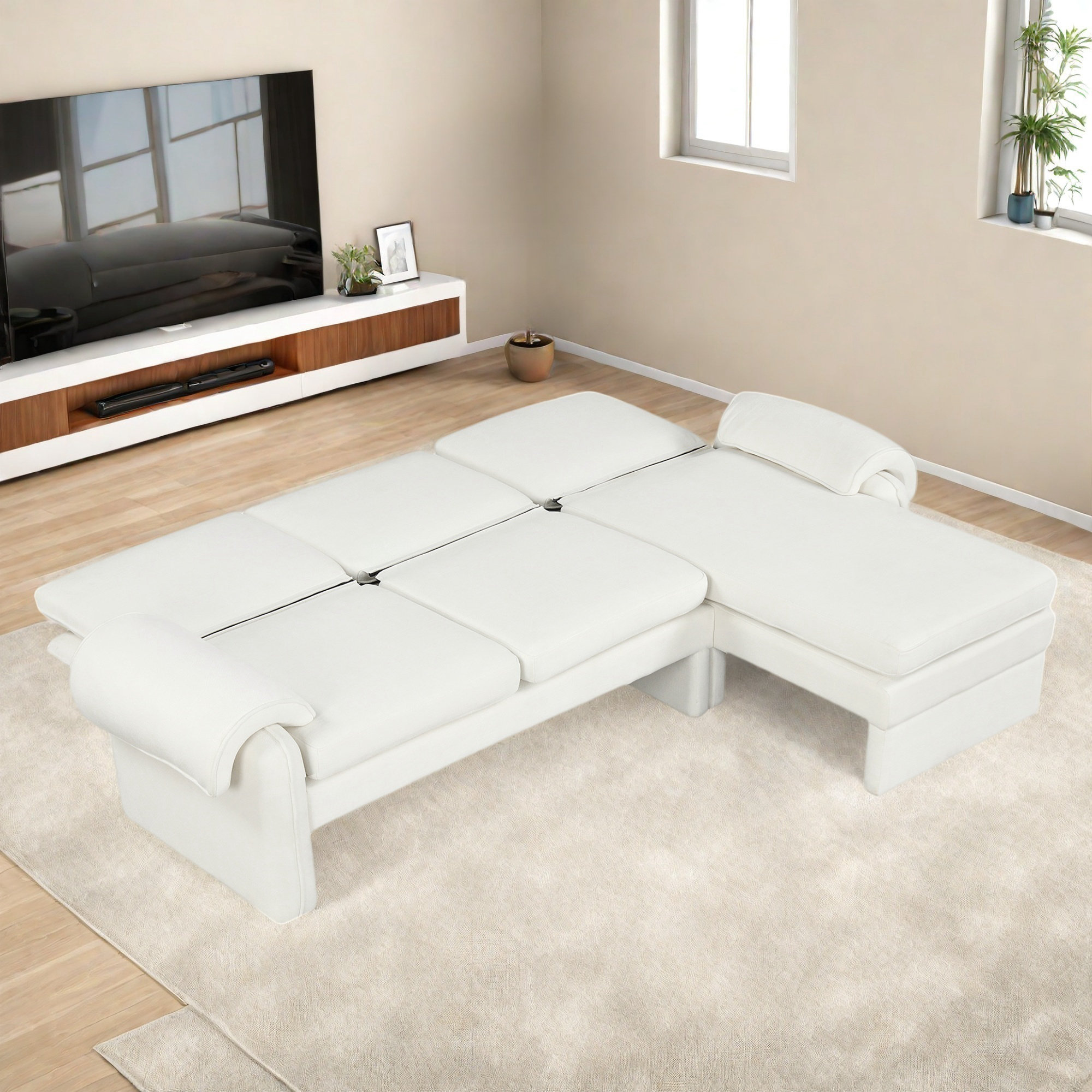 Latitude Run® 94.1" Convertible Futon Sofa Bed With An Adjustable ...