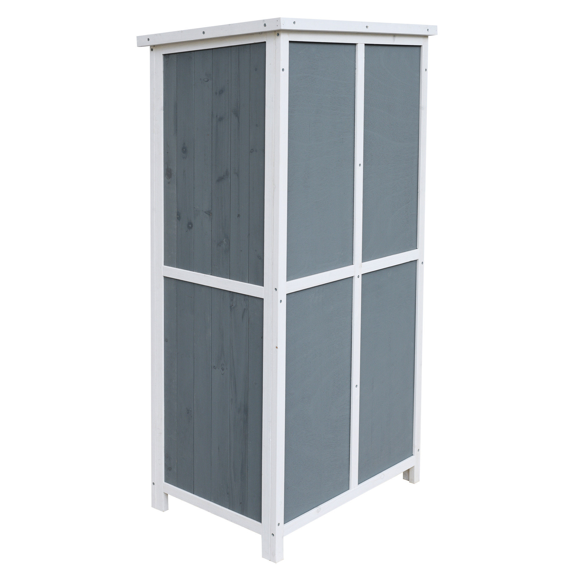 ArtisanArcade 54-Inch Weather- Two-Tone Storage Shed With Gray & White ...