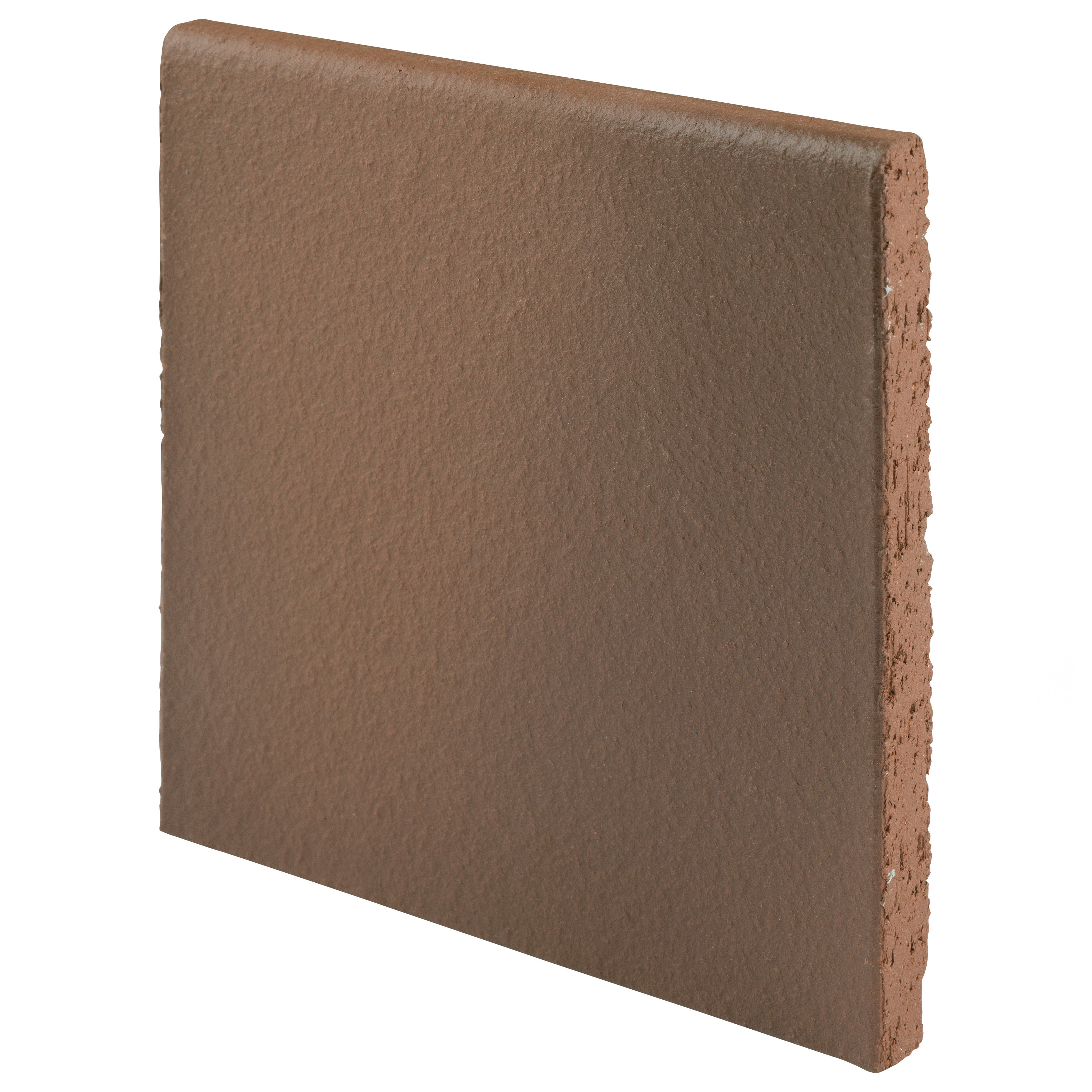 Merola Tile Quarry 6" x 6" Ceramic Bullnose Tile Trim in Flame Brown ...