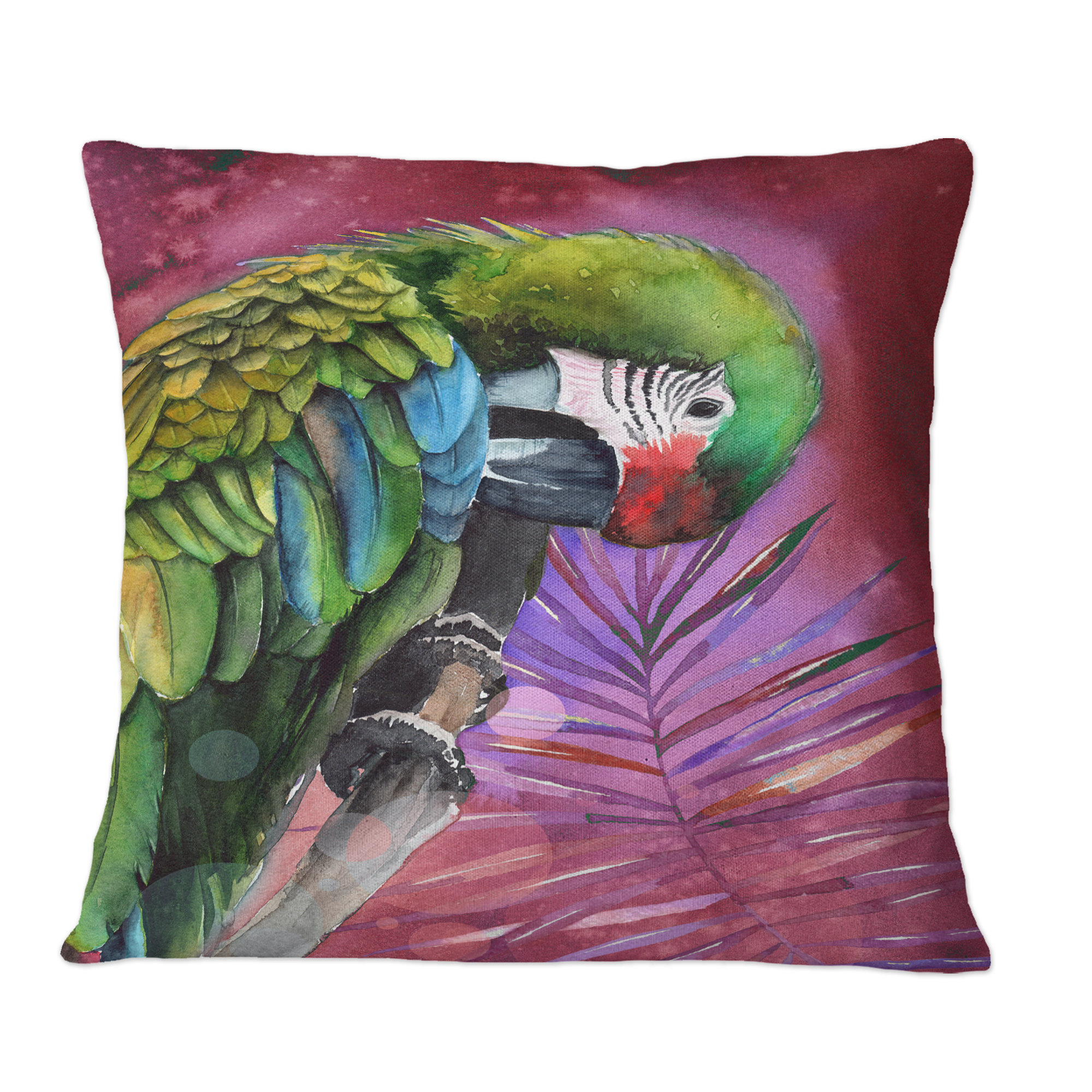 Design Art Portrait Of A Colorful Parrot - Traditional Printed Throw ...