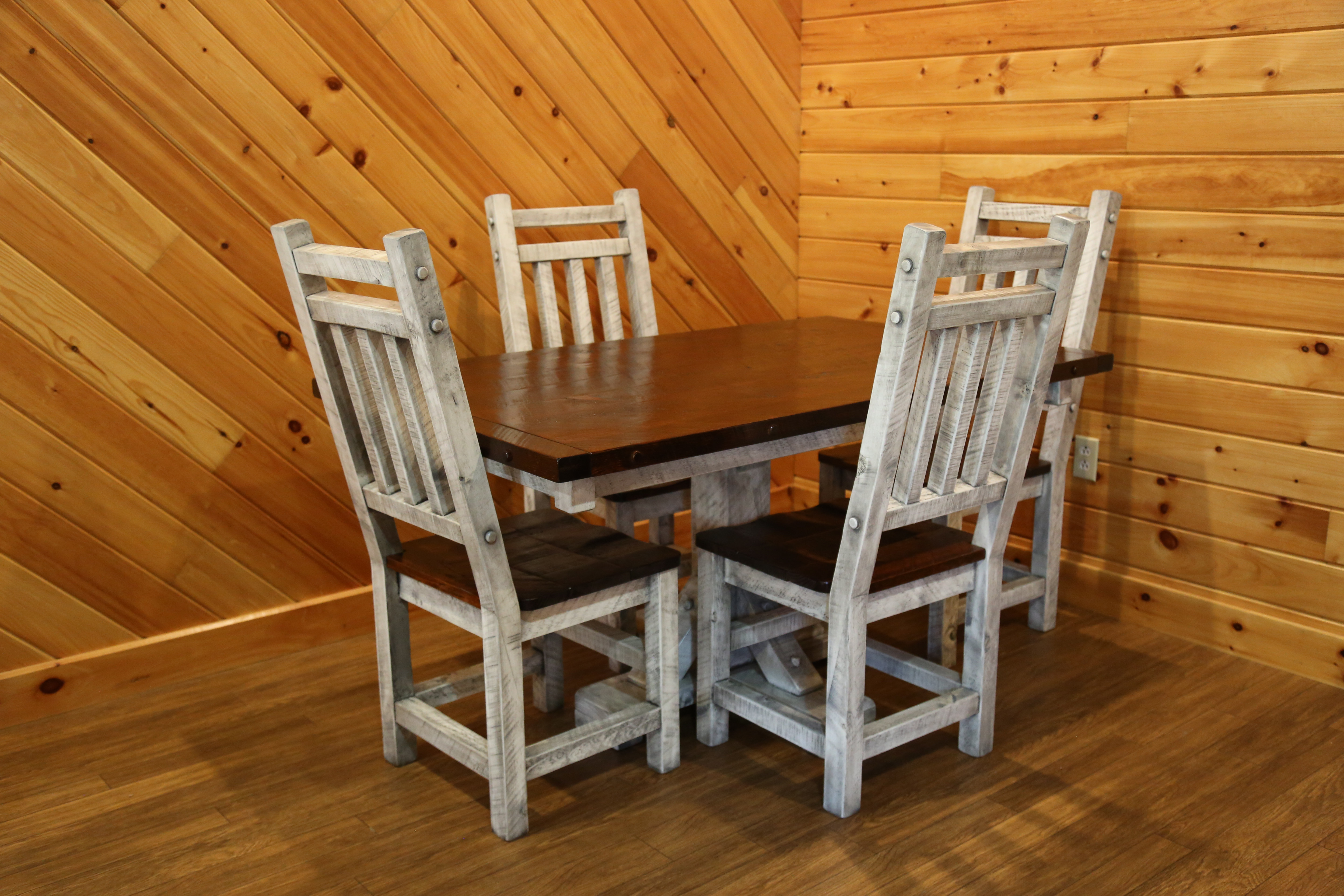 Millwood Pines Bechtold Timber Peg 5 Piece Solid Wood Dining Set ...