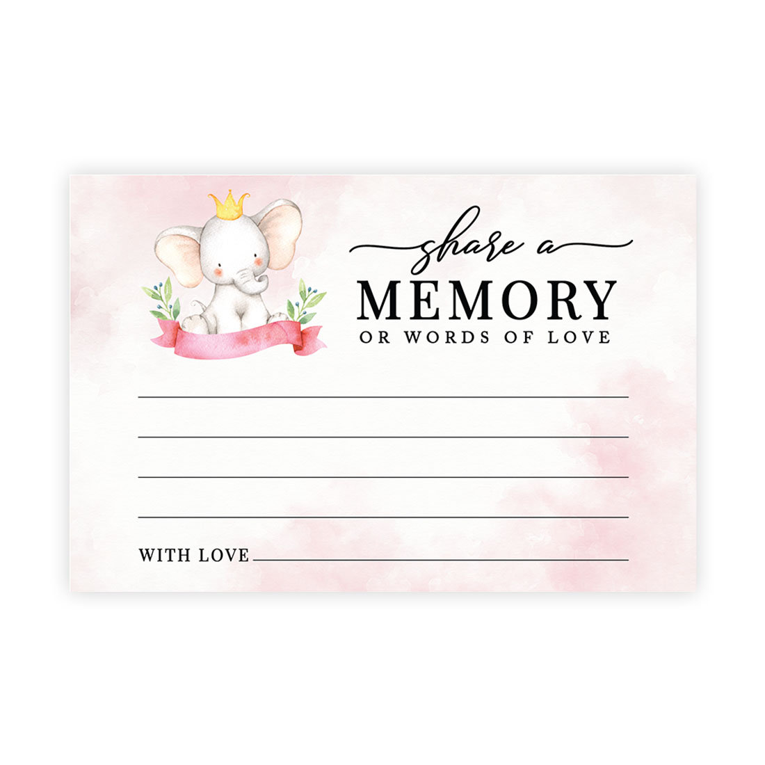 Koyal Wholesale Share A Memory Cards, Baby Girl Elephant 4" X 6" Cards ...
