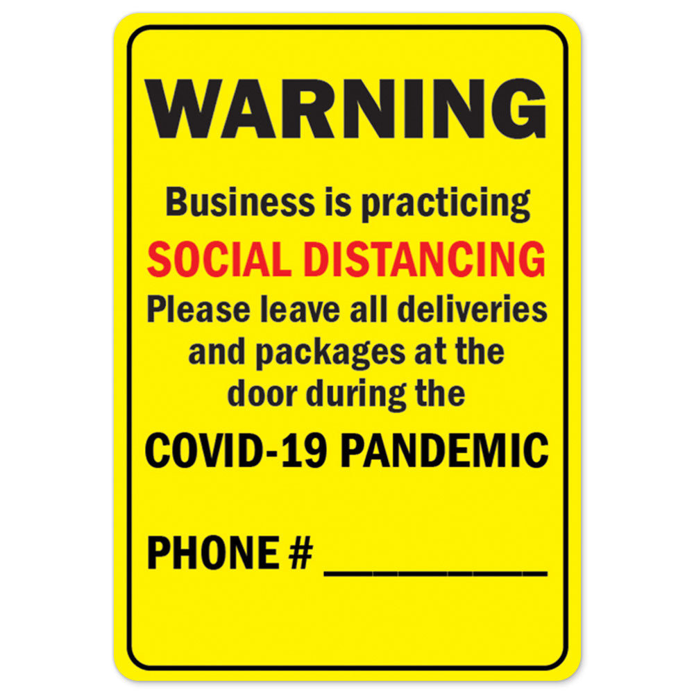 SignMission Public Safety Sign - Warning Business Is Practicing Social ...