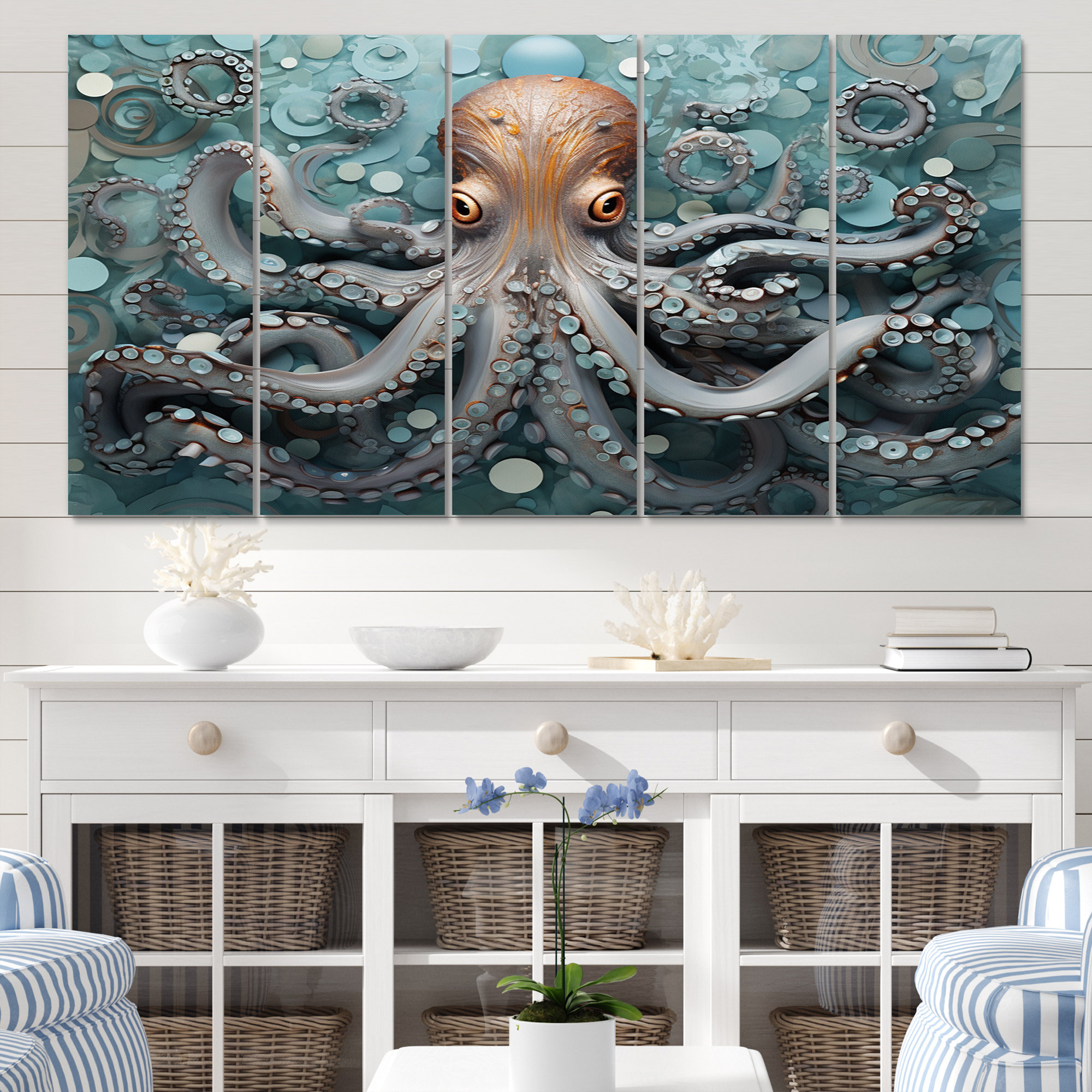 Rosecliff Heights Portrait Of Mystical Octopus Painting II - Animals ...