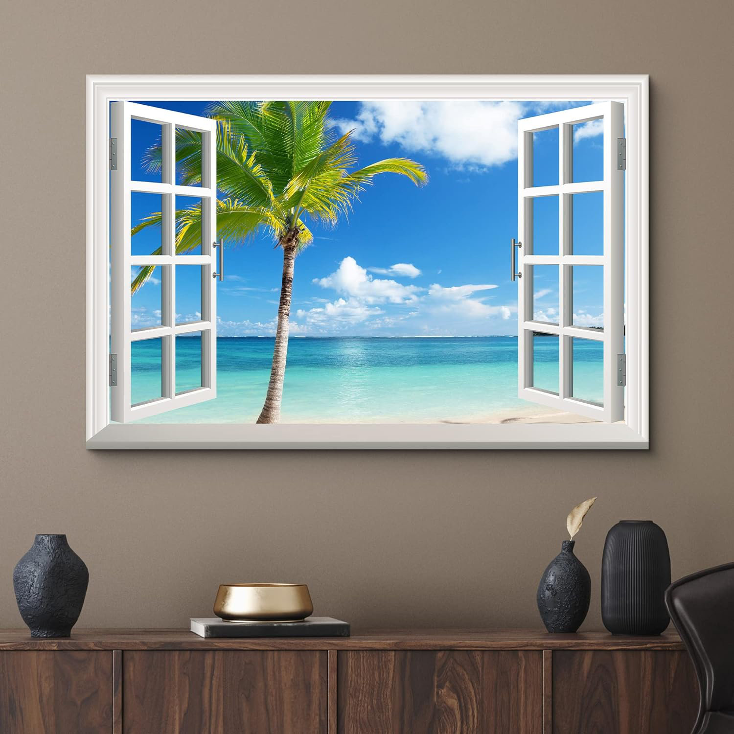 IDEA4WALL Window Scenery Beautiful Scenery/Landscape Palm Tree on ...