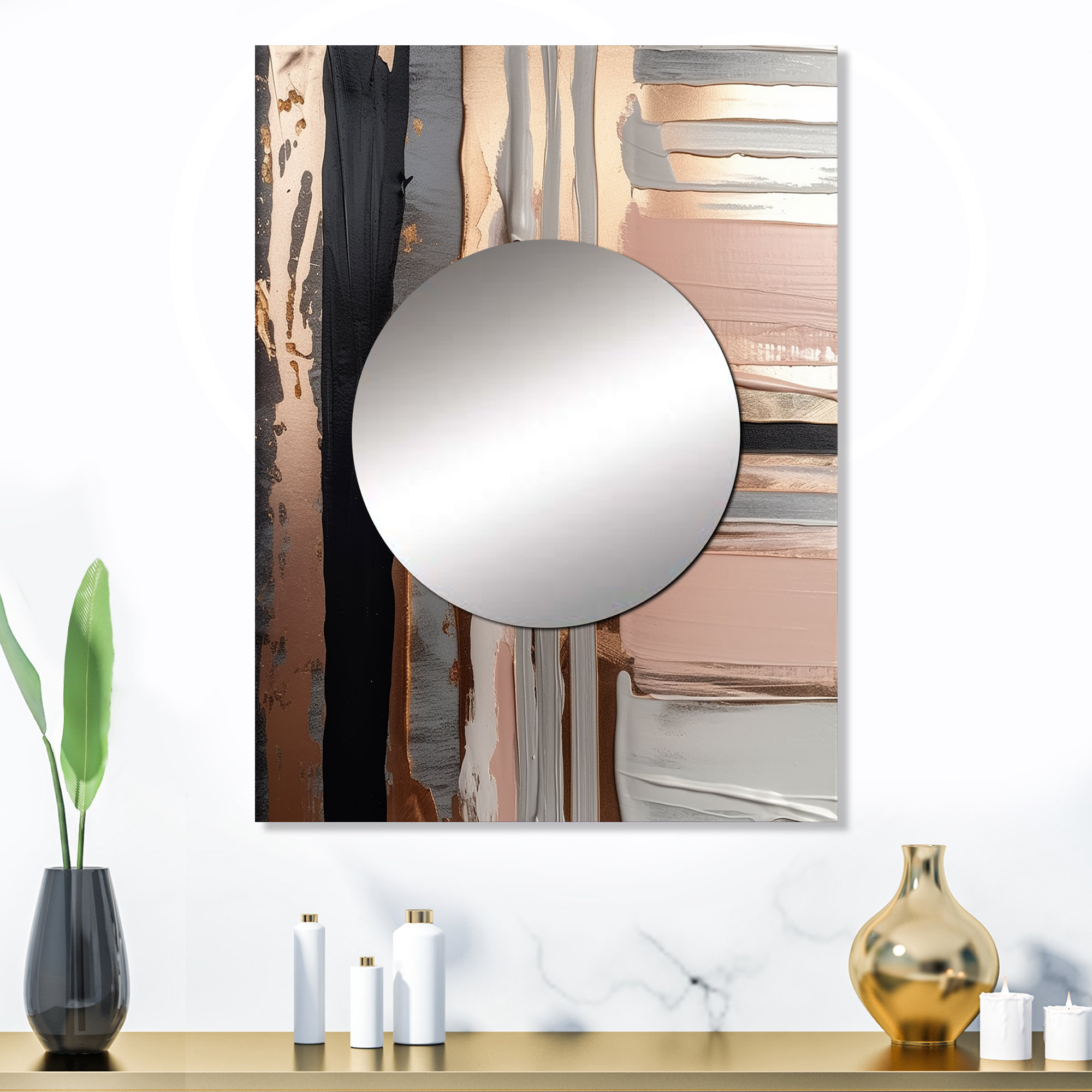 East Urban Home Rosegold And Pink Forms In Contemporary I - Abstract ...