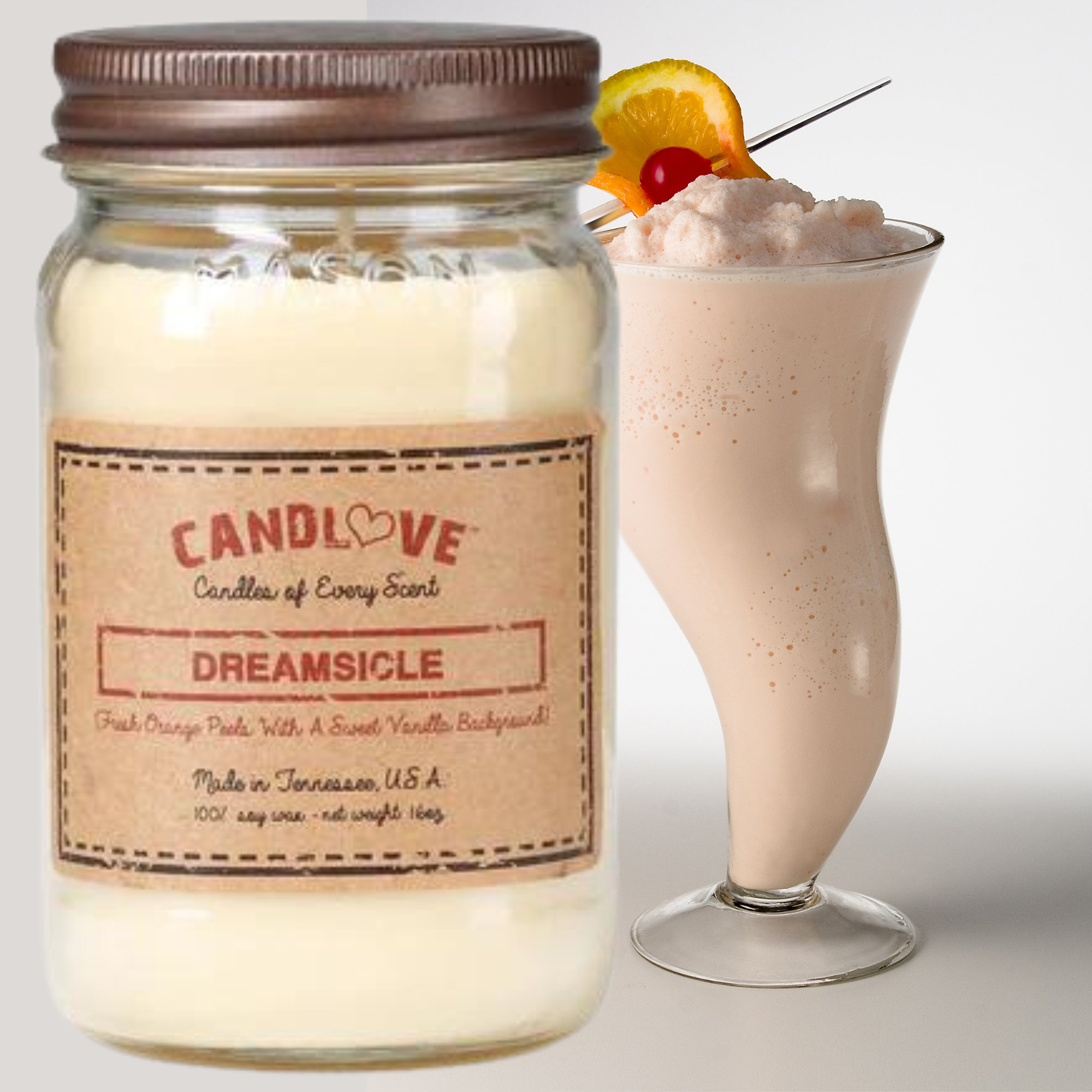 FizzIt Candlove Dreamsicle Soy Candle - Handmade, Long Burning, Highly ...