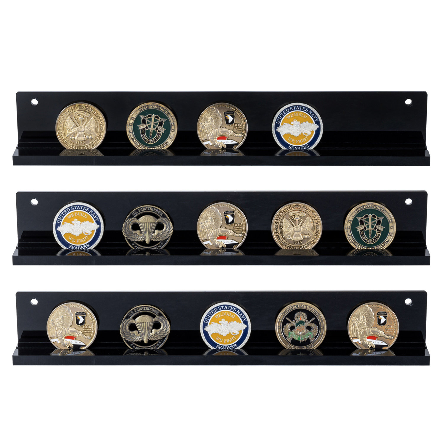 MyGift 3-Piece Challenge Coin Collectors Display Case | Wayfair