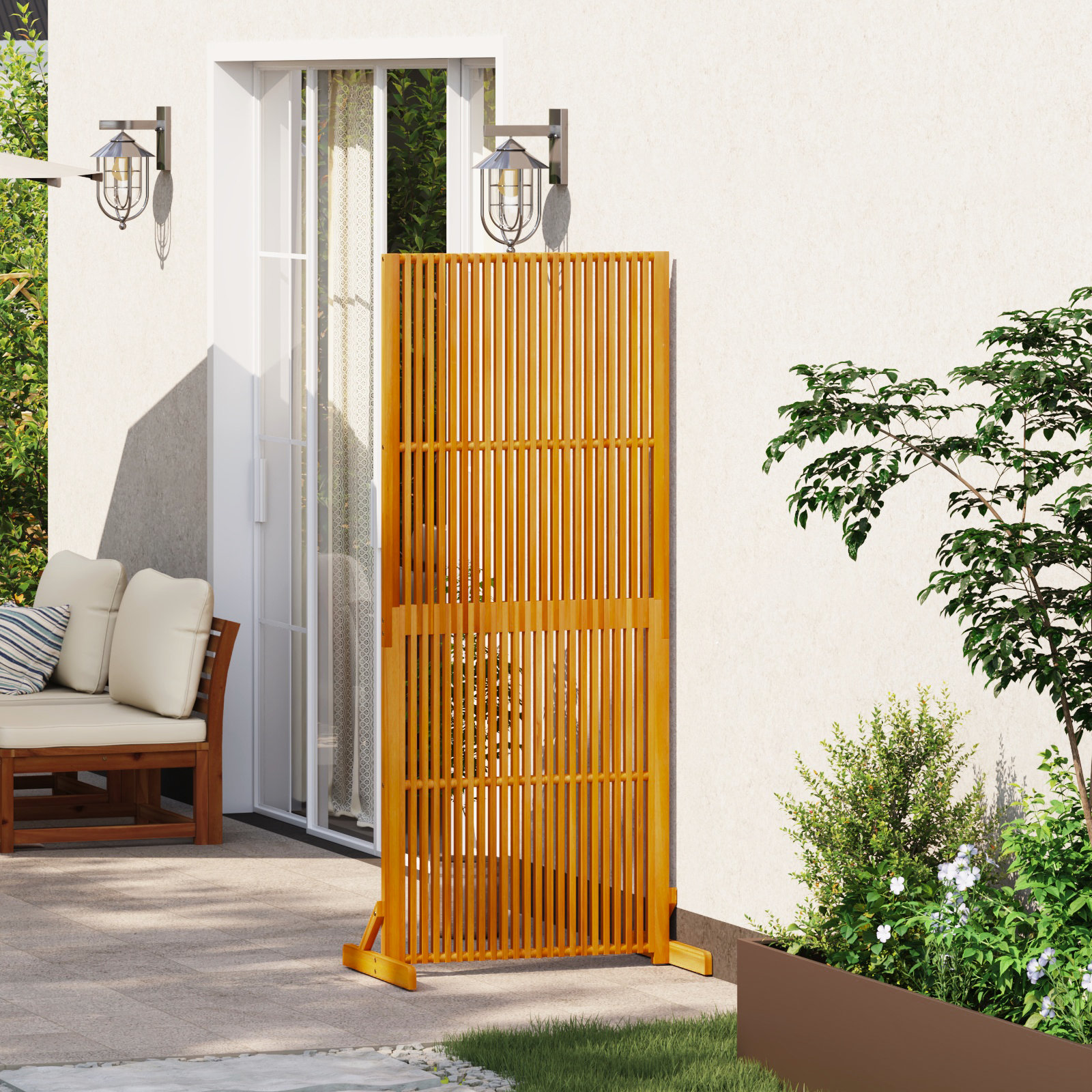 Alpen Home 79.5cm W x 180.5cm H Solid Wood Single Panel Room Divider ...