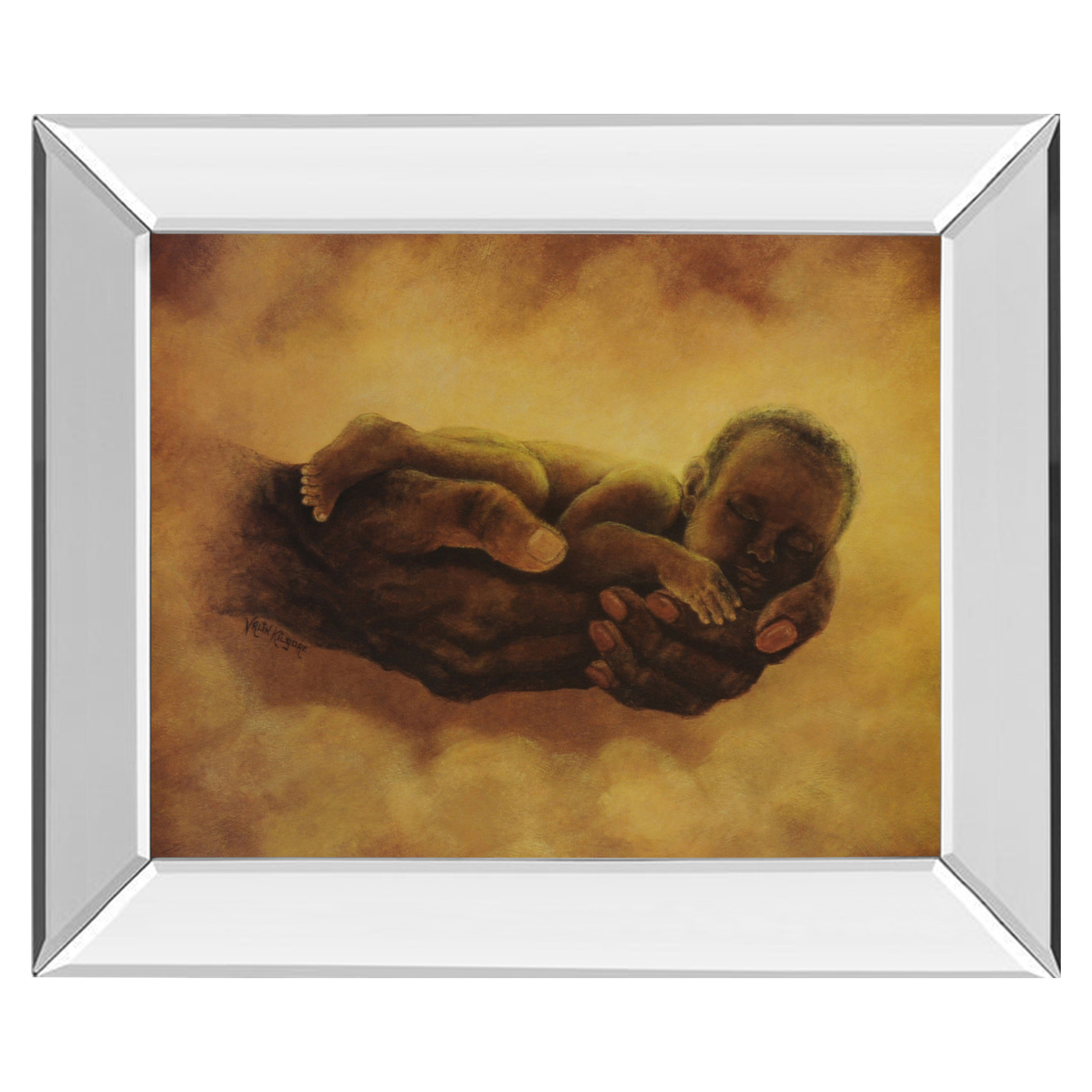 Ebern Designs Guardian Embrace Wall Art - 22" x 26" - Mirrored Frame ...