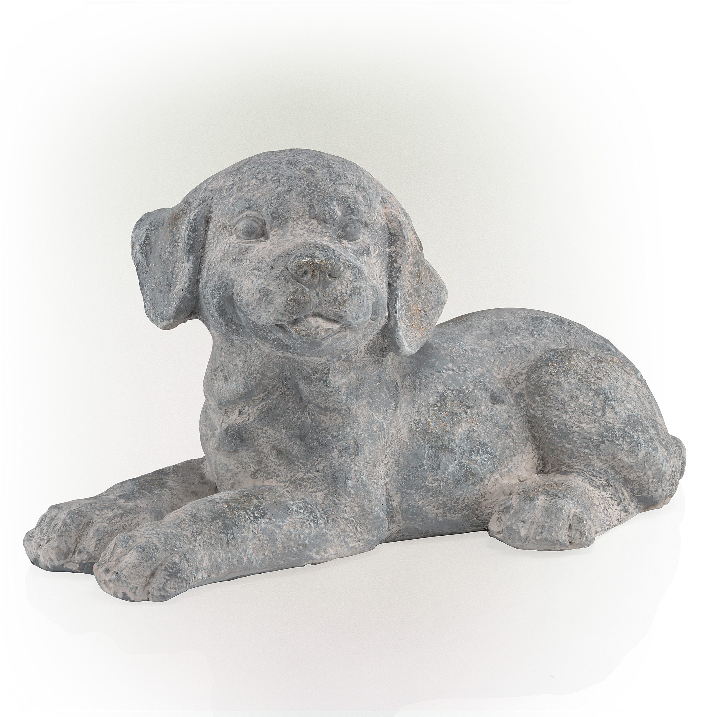 Red Barrel Studio Weathered Stone Puppy Laying Down Statue & Reviews ...