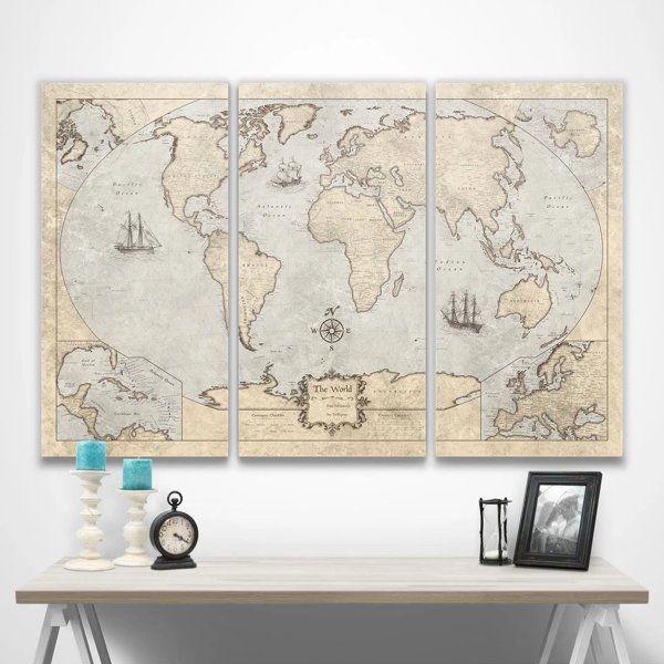 Longshore Tides " World Push Pin Travel Destination Map (Winkel Tripel ...