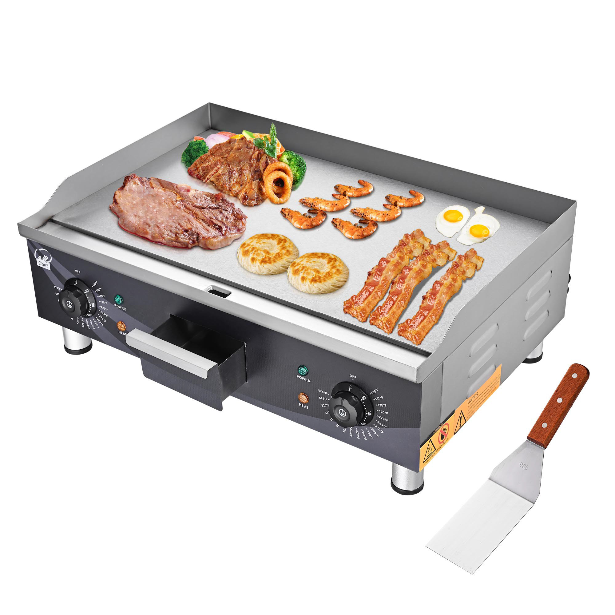 WeChef 3500W 24" Electric Countertop Griddle Flat Top Commercial ...