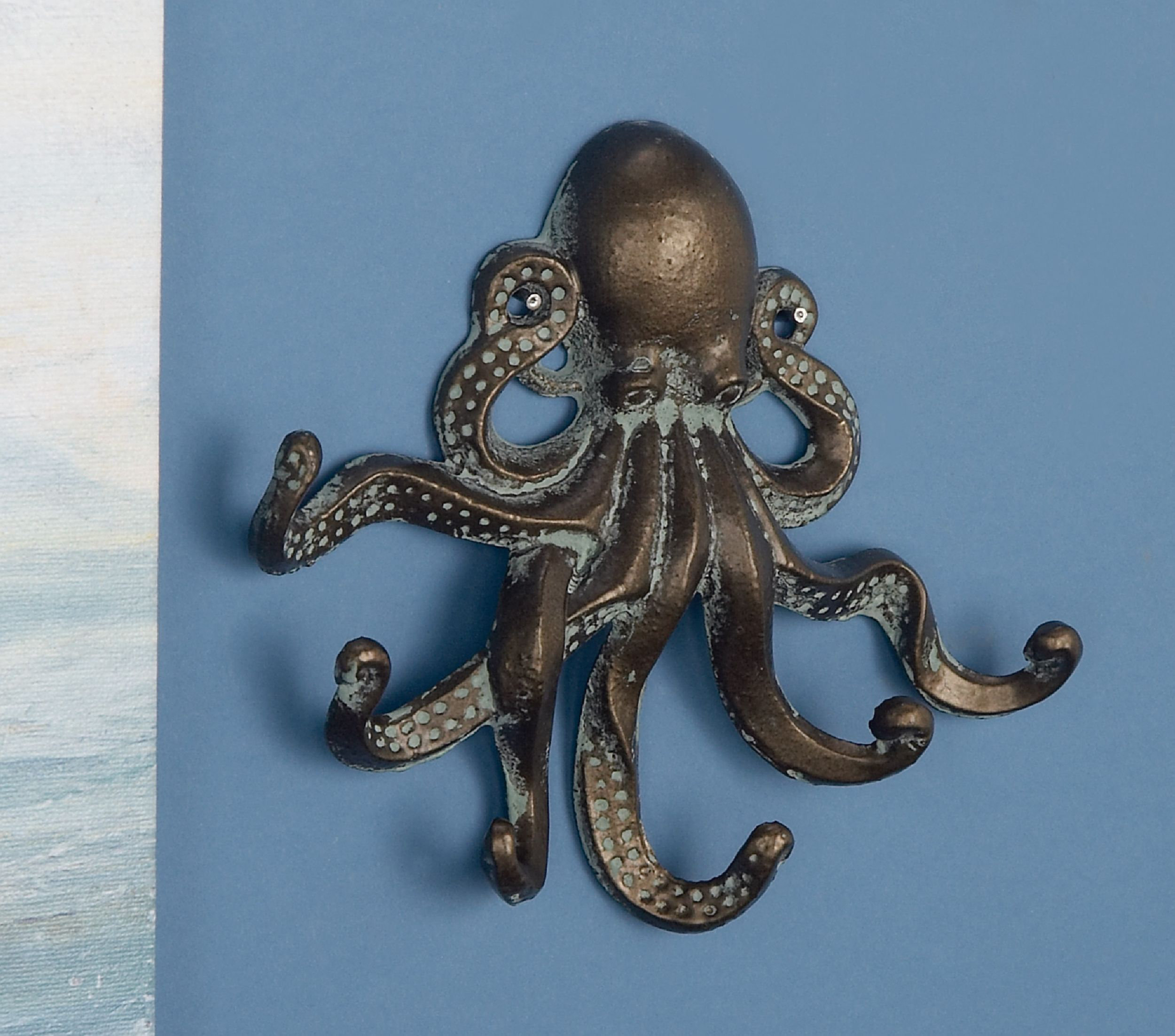 Breakwater Bay Finnell Metal 6 Hangers Octopus Bronze Wall Hook Set ...