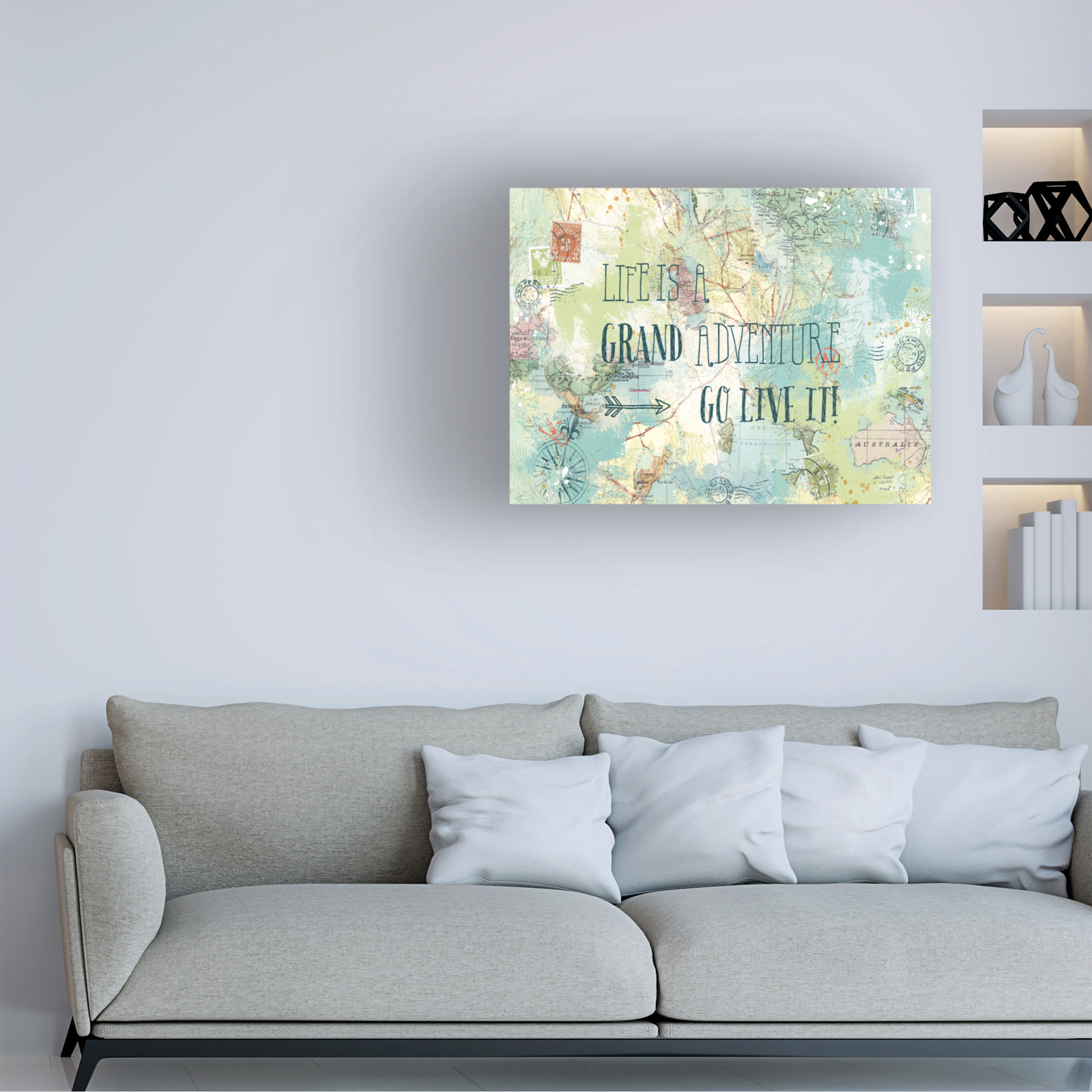 Trinx Map Sentiments I by Katie Pertiet - Wrapped Canvas Painting | Wayfair