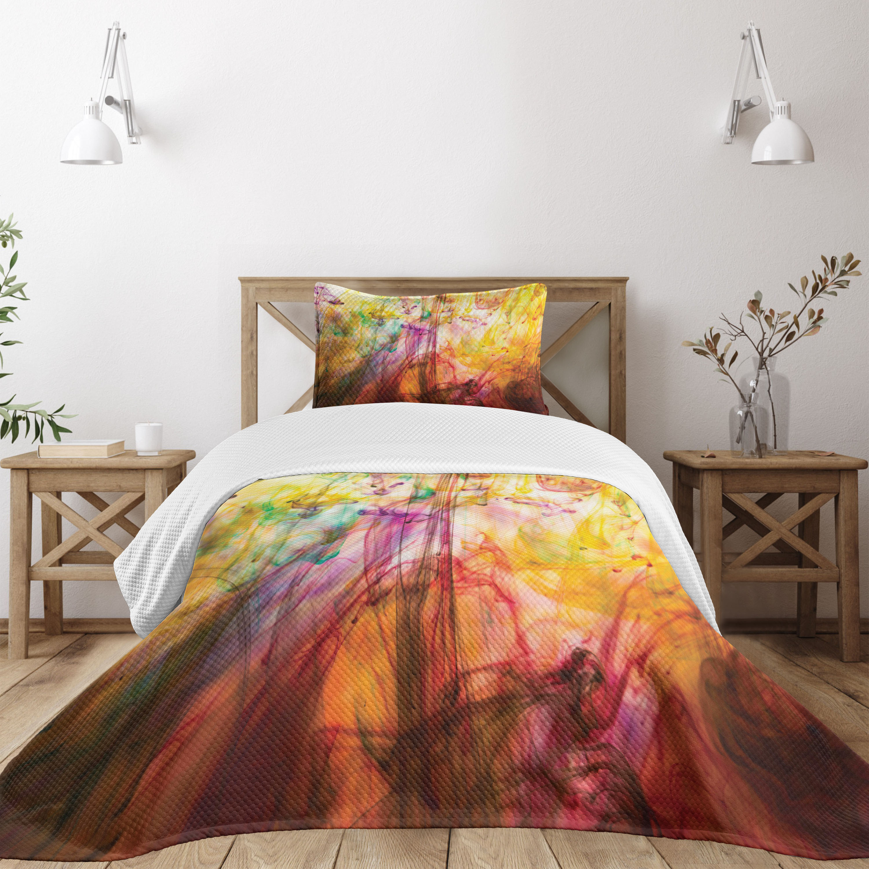 Ambesonne Modern Bedspread Set Rainbow Colored Image Multicolor | Wayfair
