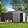 AECOJOY 12' x 12' Metal Storage Shed With Design Of Lockable Doors ...