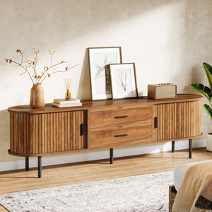 George Oliver 70" Mid-century Modern Low Console Cabinet | Wayfair