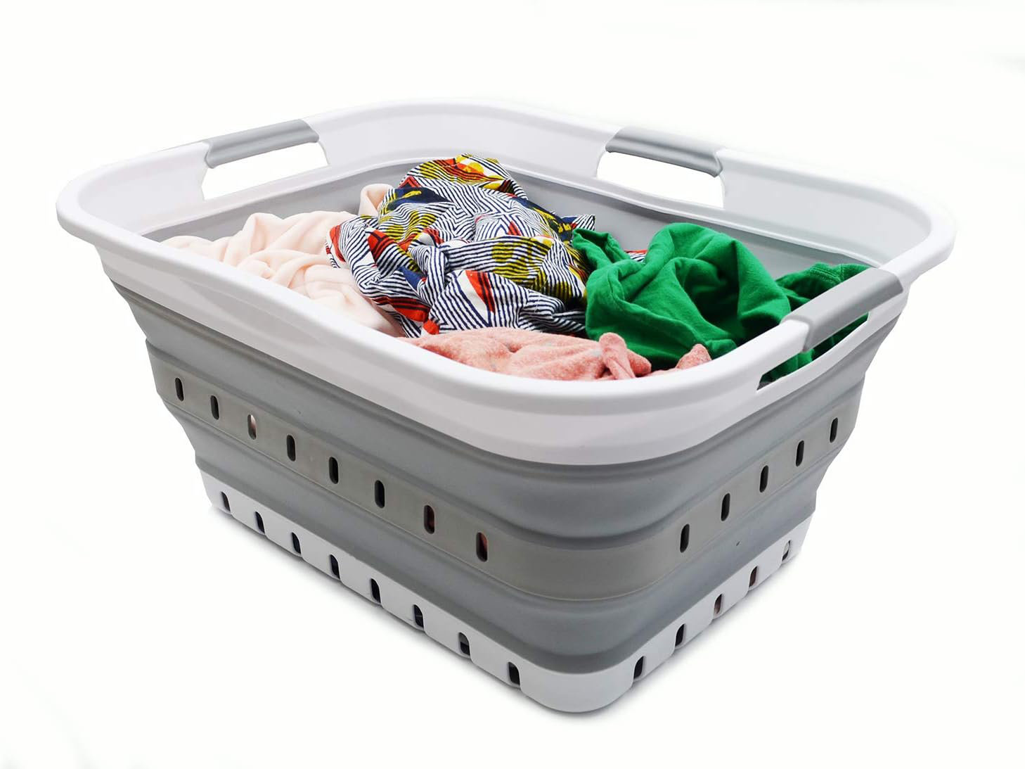 TRUSTEAN 42L Collapsible Plastic Laundry Basket ,Foldable Pop Up ...