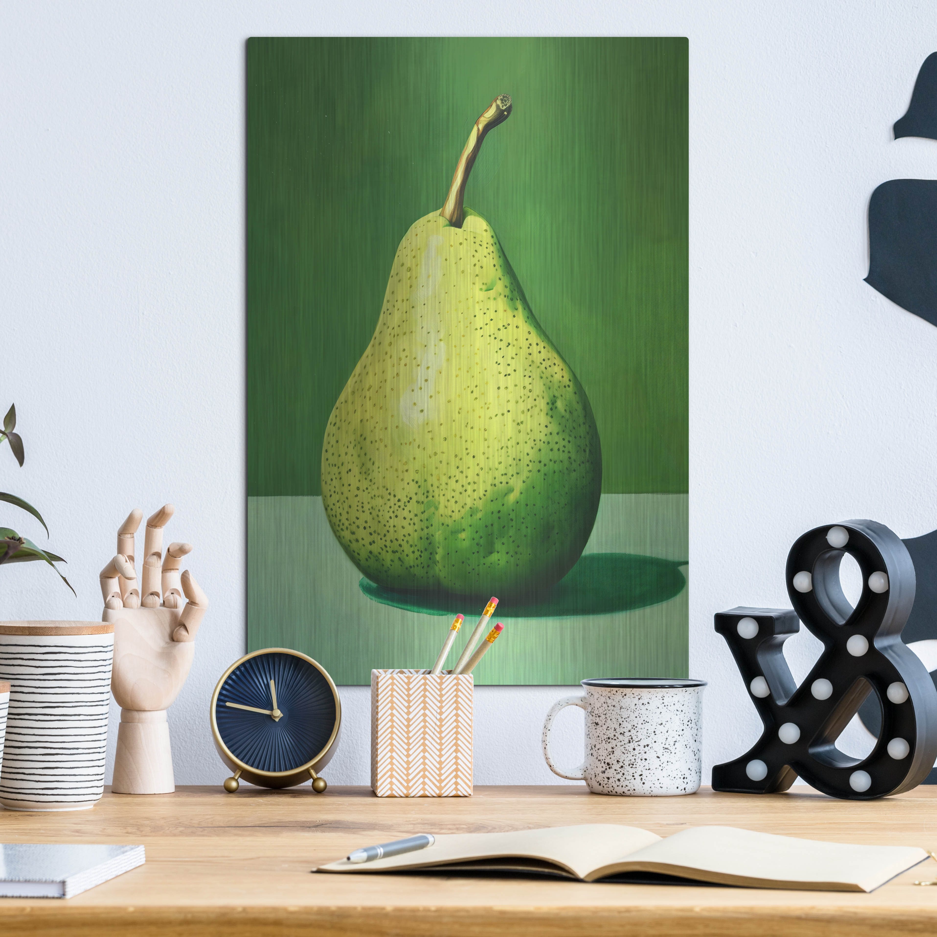 Gracie Oaks 'Green Pear' by Andreas Magnusson Metal Wall Art, 12" x 16 ...