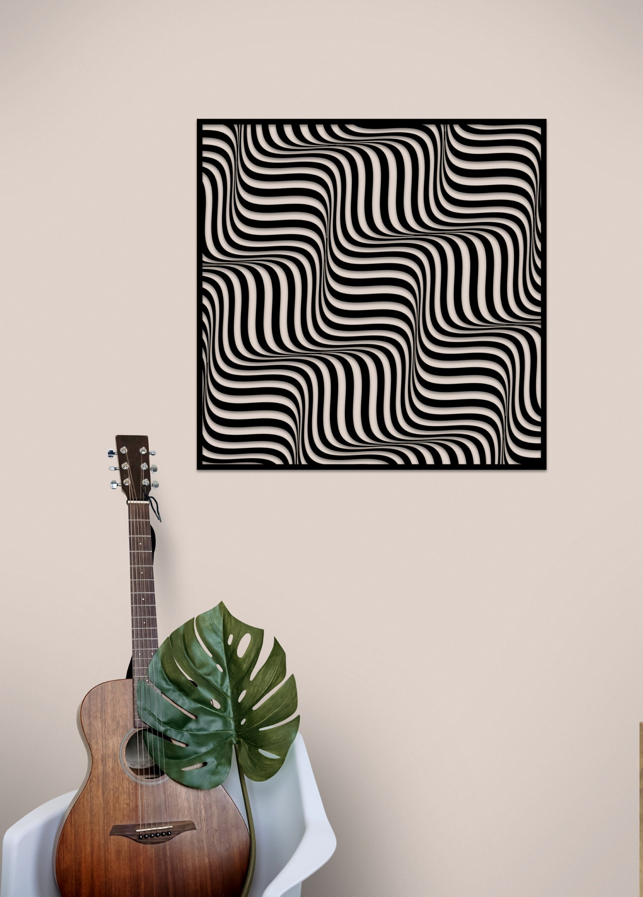 Ivy Bronx Metal Abstract Wall Hanging Décor, Infinite Waves ...