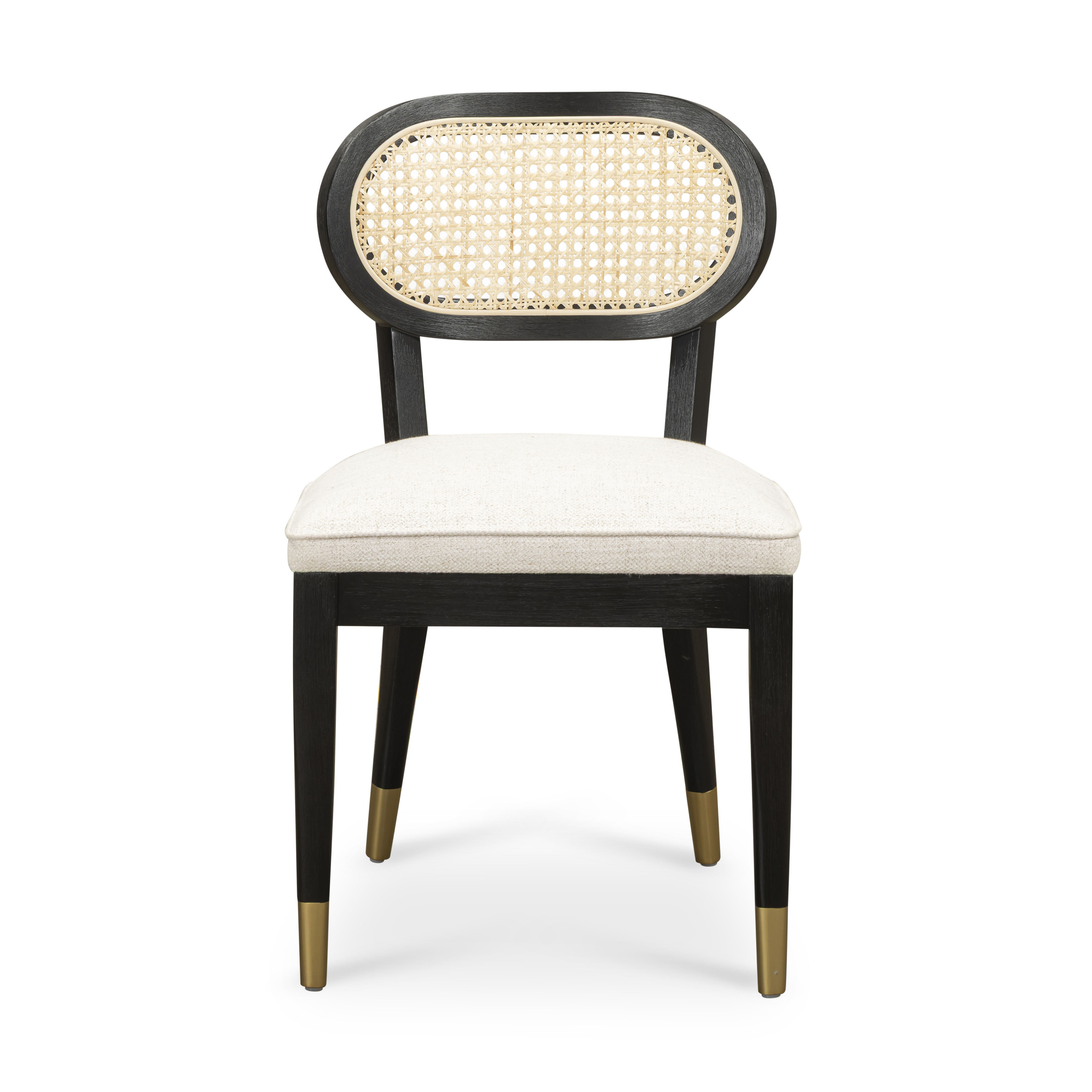 Tov Furniture Cosette Black Dining Chair In Cream Performance Linen