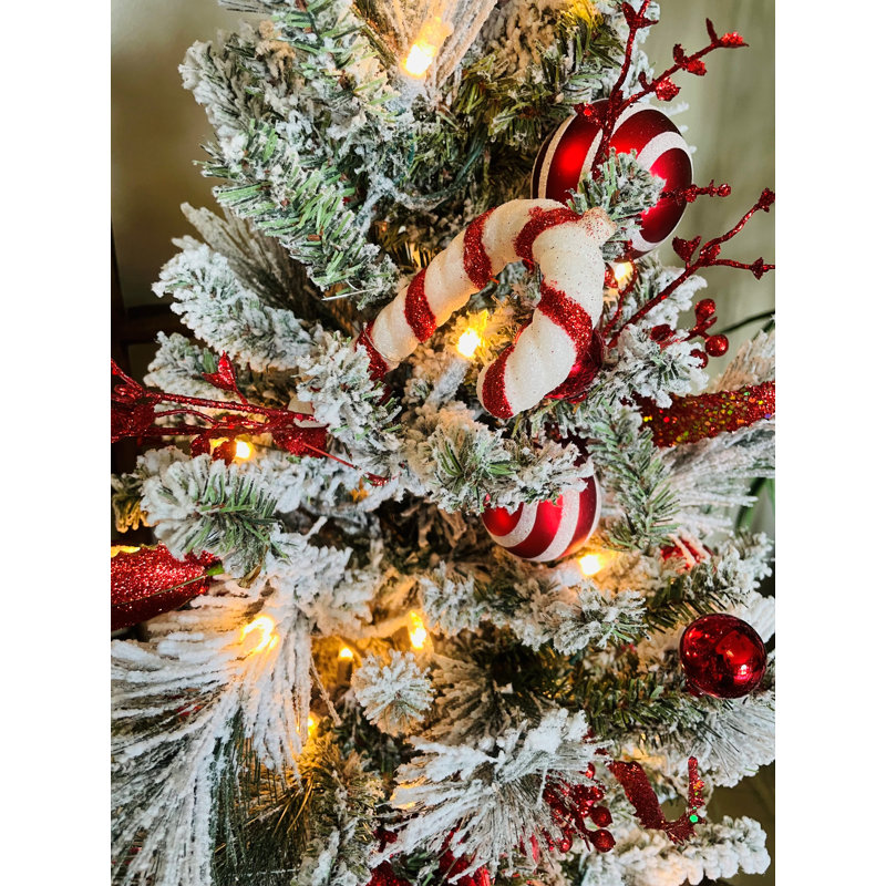 The Holiday Aisle® Flocked Lighted Table Top Tree & Reviews | Wayfair