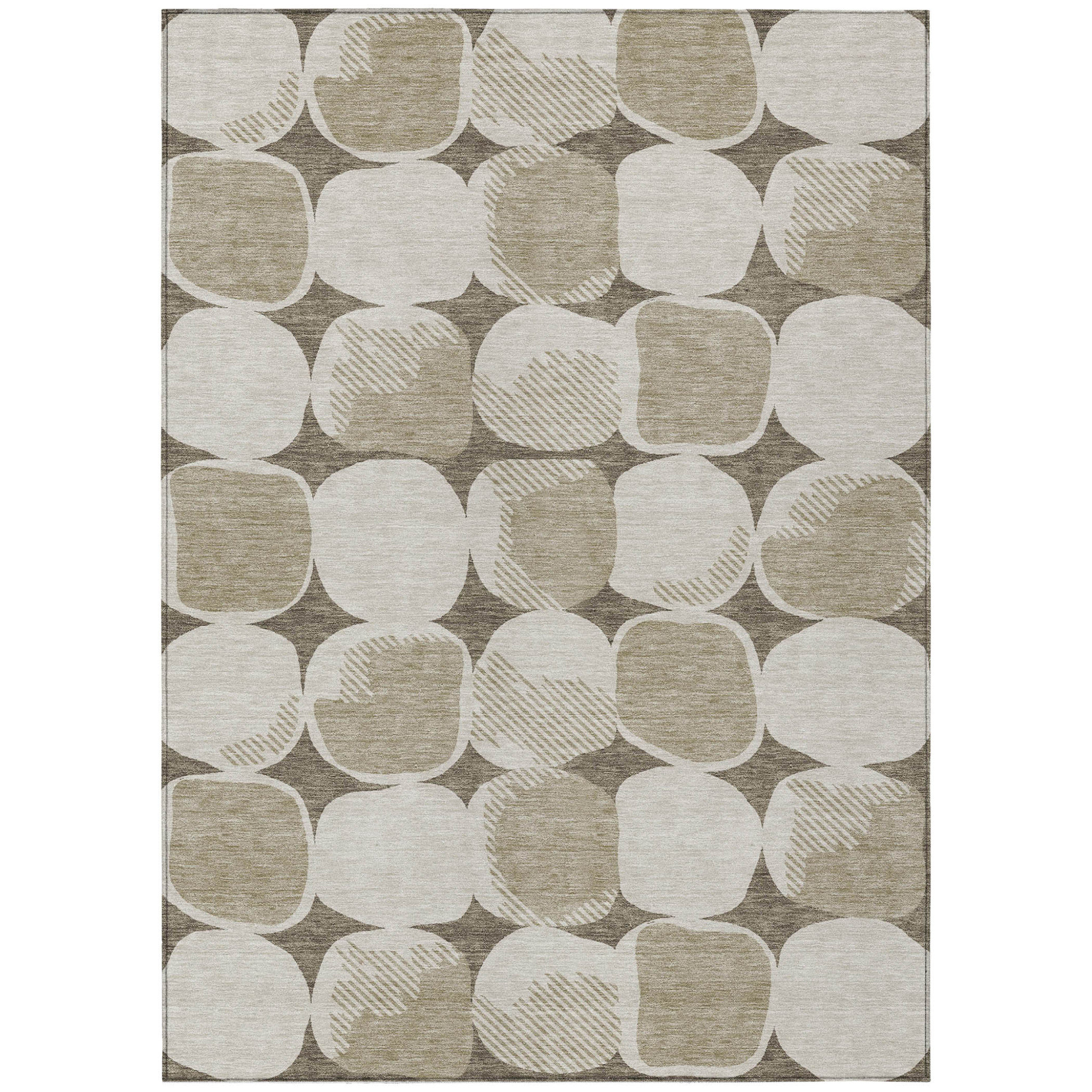 HomeRoots 10' X 14' Taupe Beige And Gray Abstract Washable Indoor ...