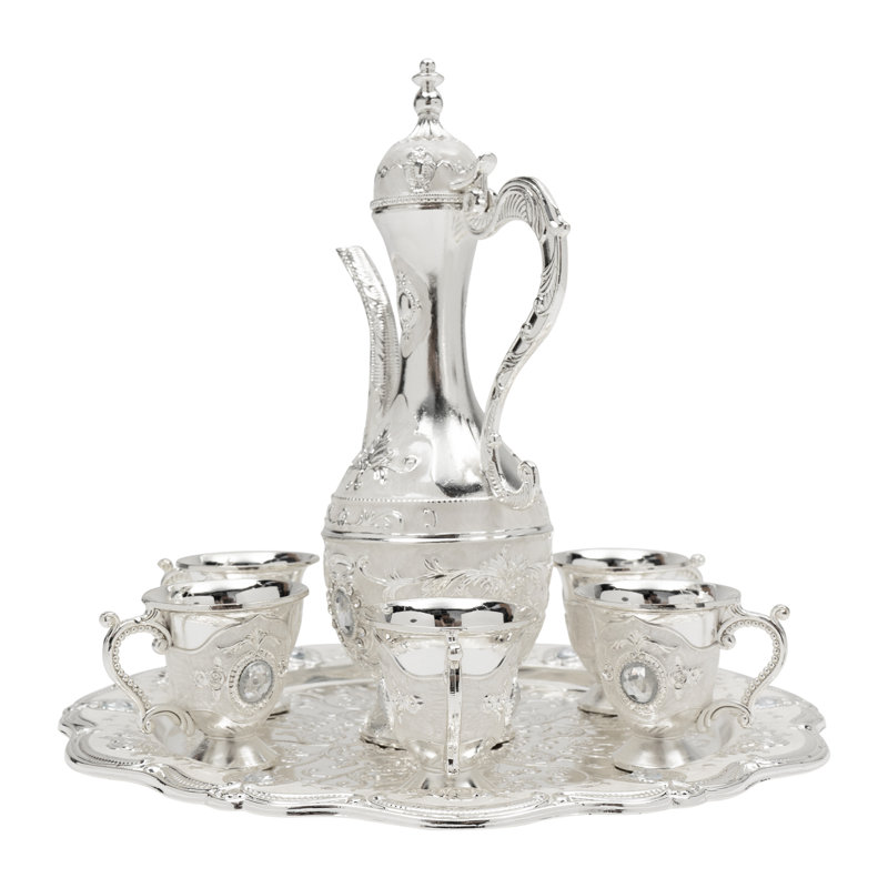 House Of Hampton® Graidy 8.45oz. Floral Teapot Set For 6 | Wayfair