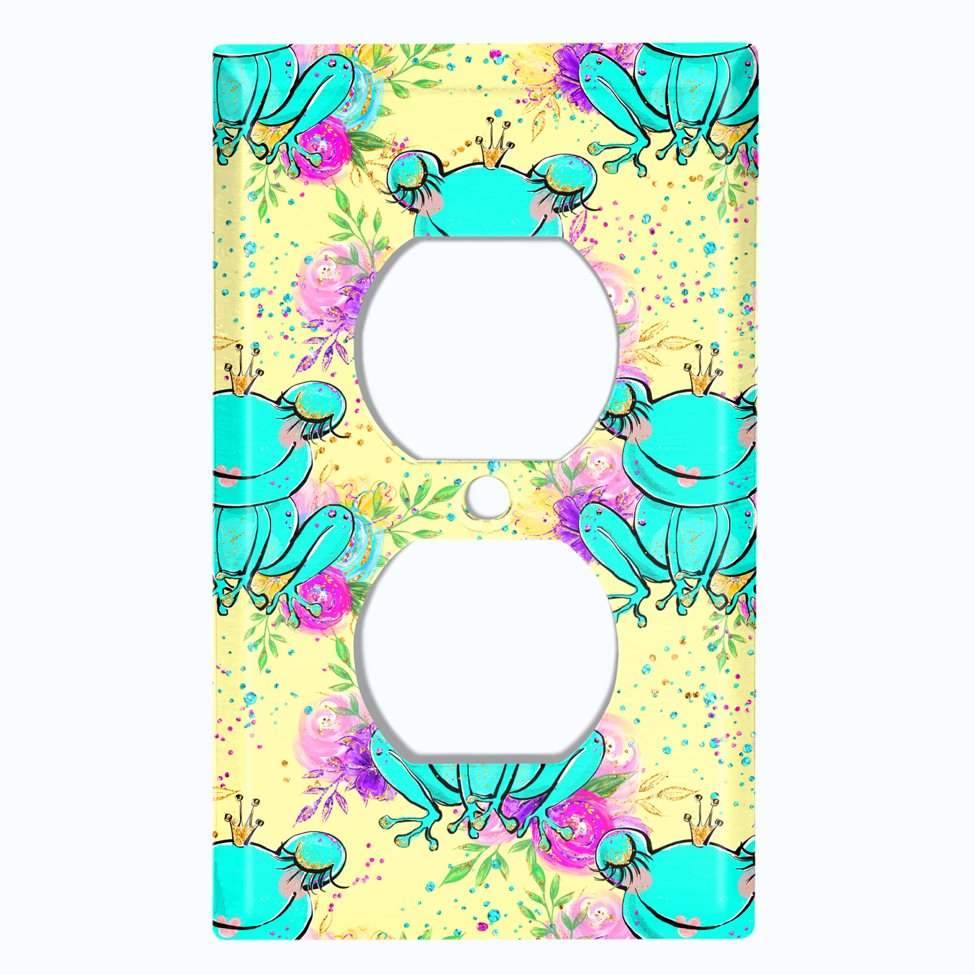 WorldAcc Metal Light Switch Plate Outlet Cover (Princess Frog Green ...