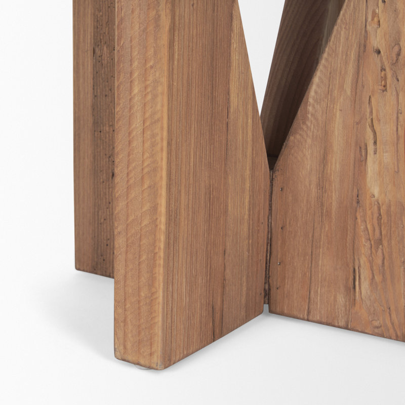 Loon Peak® Julyn Round Natural Brown Wood w/ Angled Legs Stool | Wayfair