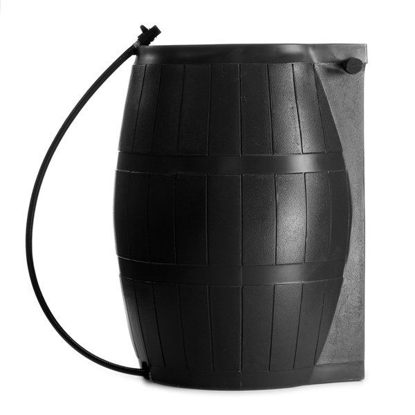 FCMP Outdoor 50-Gallon BPA Free Home Rain Water Catcher Barrel, Black ...