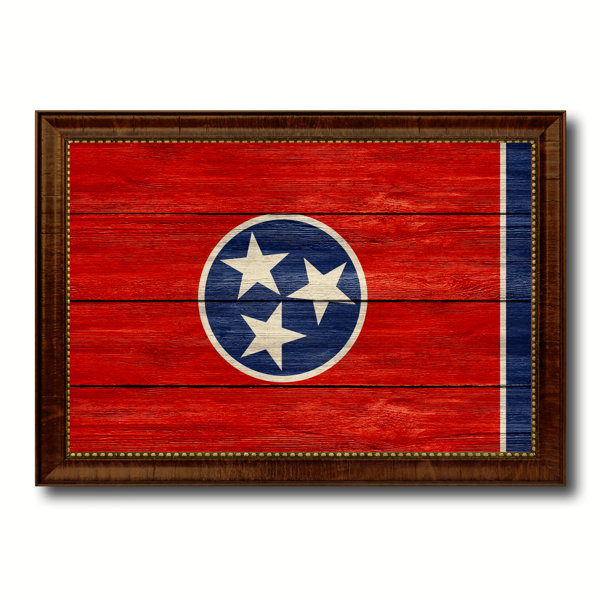Williston Forge Tennessee State Textured Flag Framed On Canvas Print ...