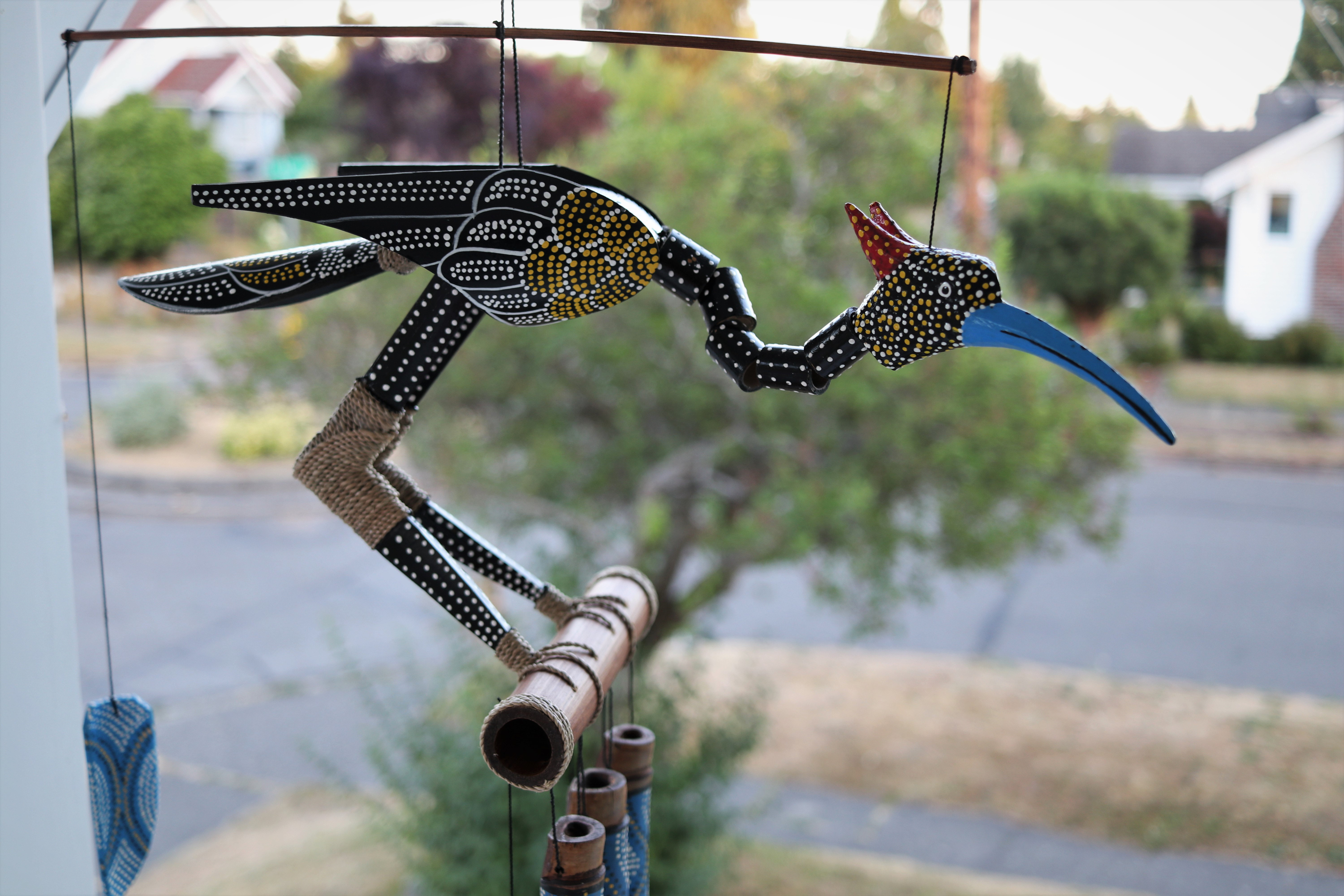 Cohasset Gifts & Garden Abernathy Aurora Bobbing Head Bamboo Wind Chime ...