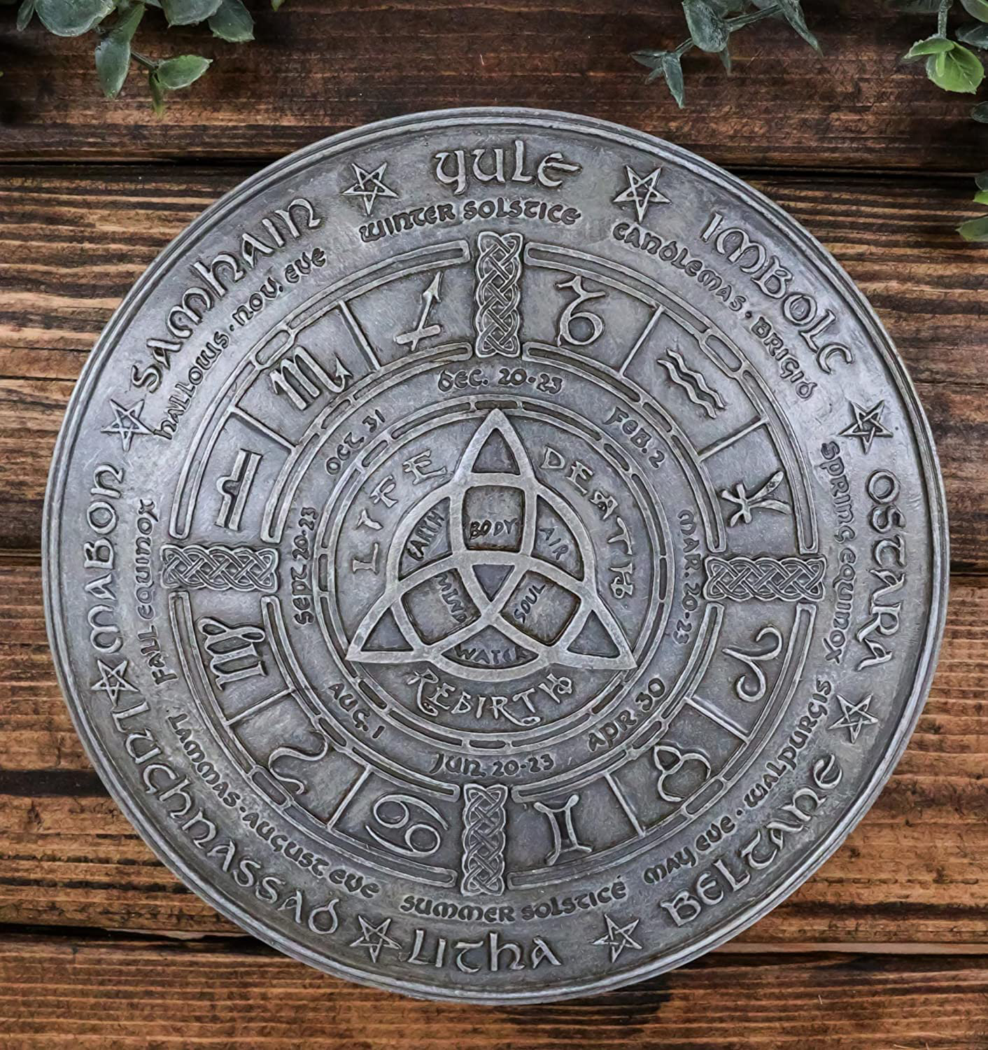Trinx Celtic Trinity Triquetra Knot With Wicca Symbols Wheel Of The ...