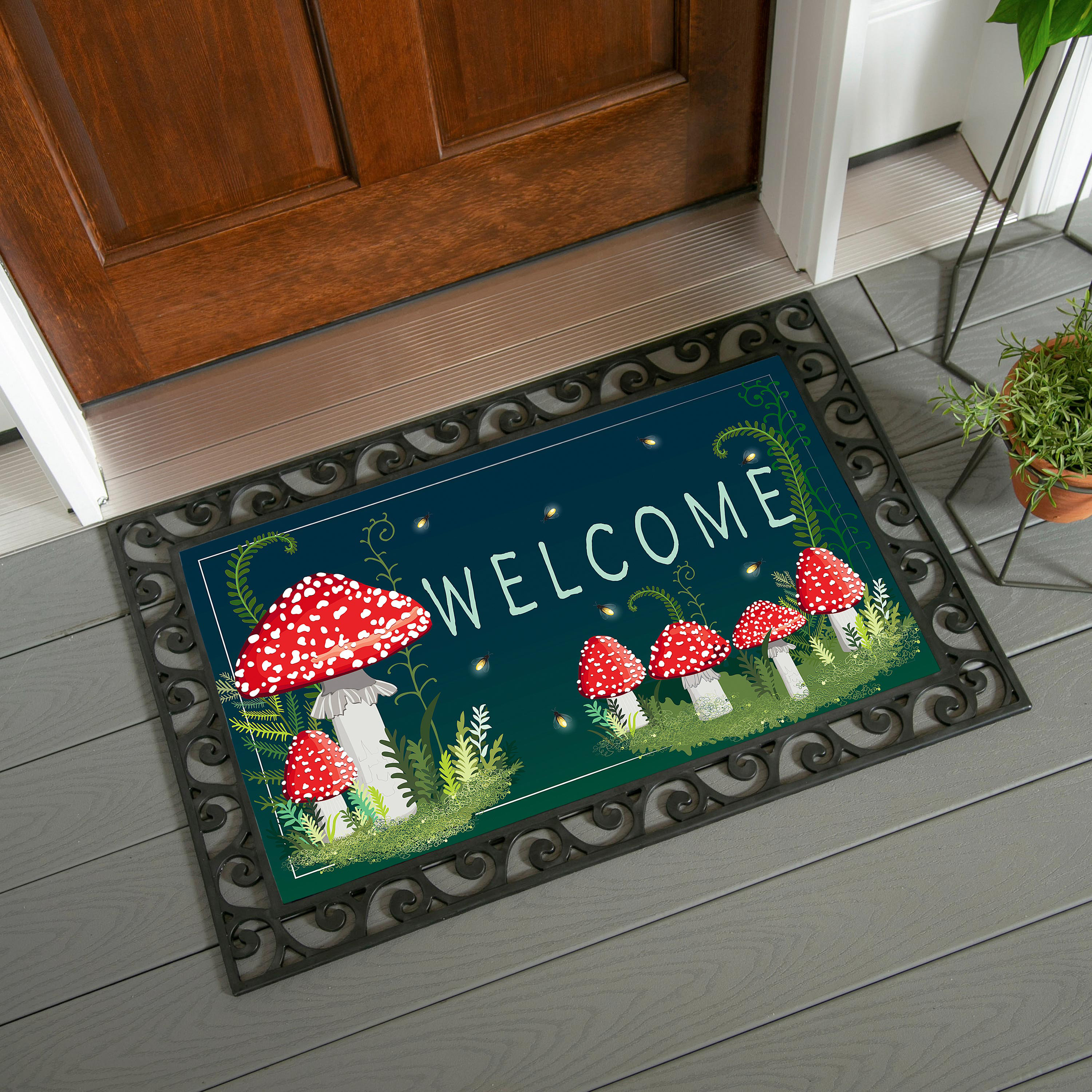 Winston Porter Welcome Friends Mushroom Sassafras Estate Switch Mat ...