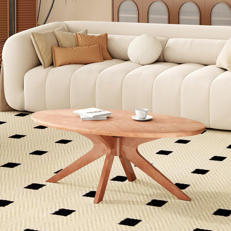 George Oliver Office Coffee Table 47" Wood Coffee Tabletop With Wood ...